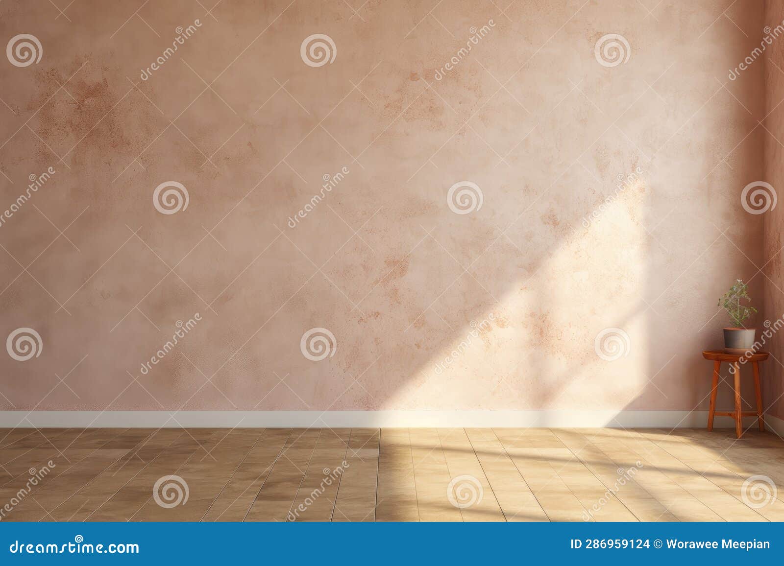 Empty Room and Wall and Wooden Floor with Interesting with Glare from ...