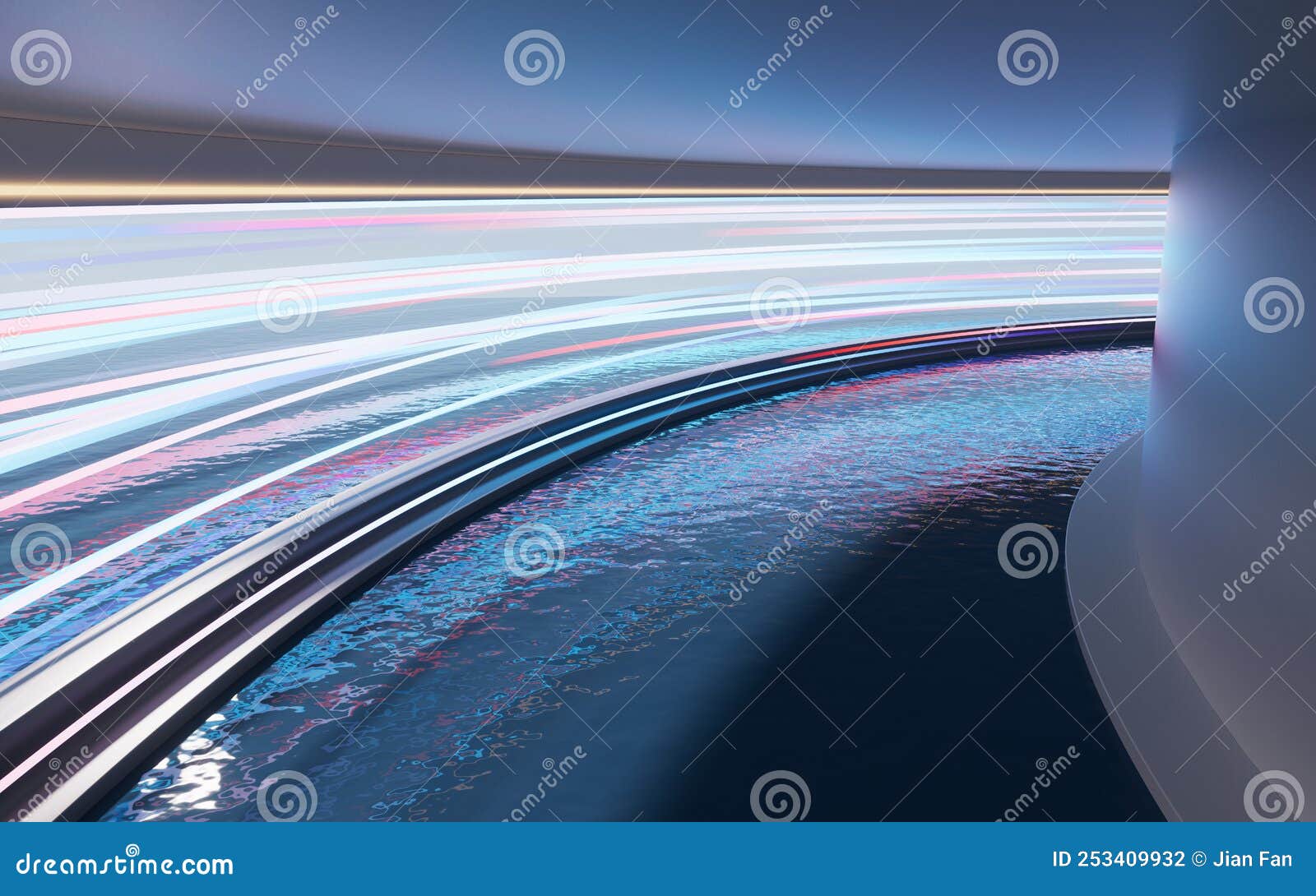 Empty Room with Water Inside, 3d Rendering Stock Illustration ...