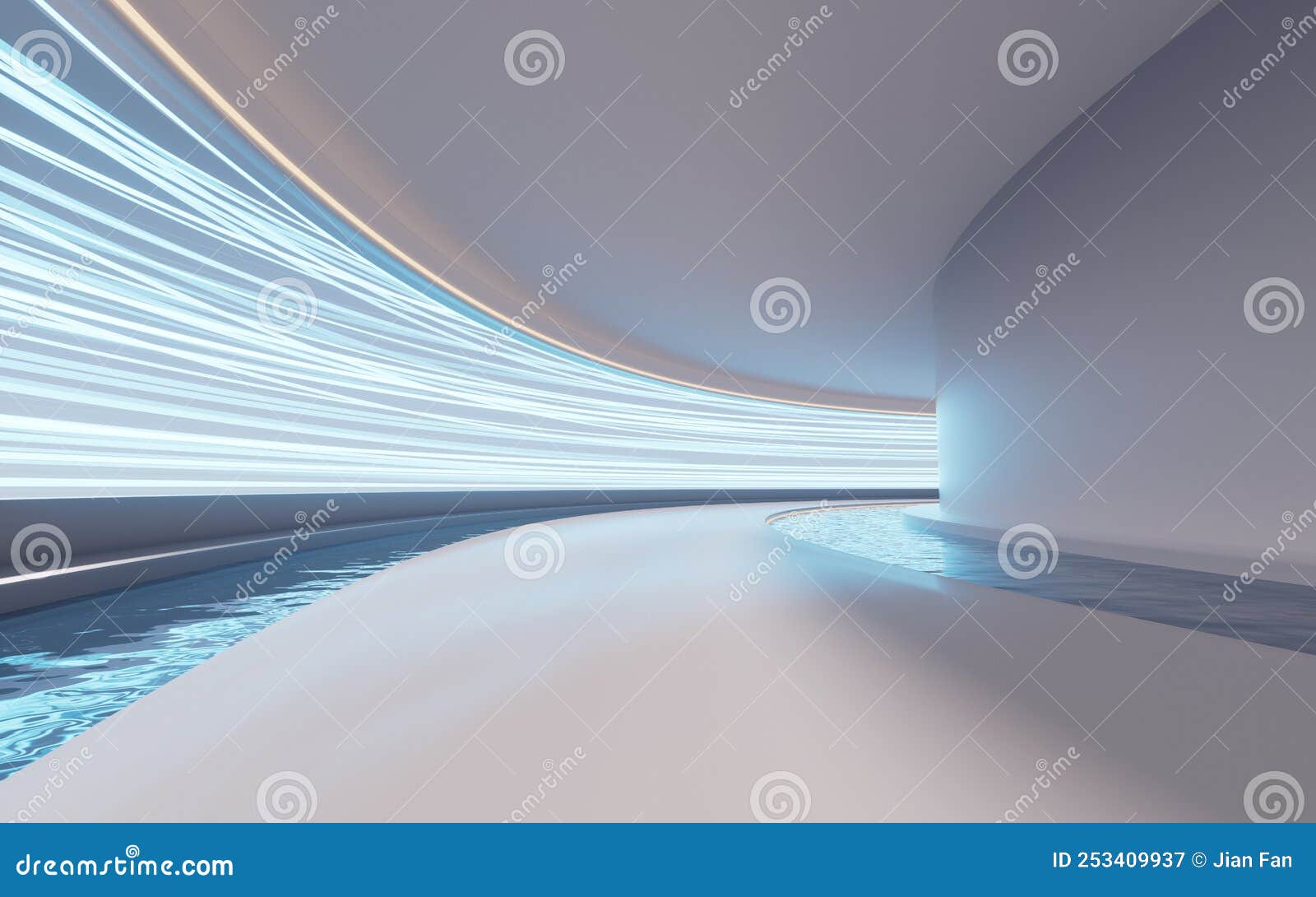 Empty Room with Water Inside, 3d Rendering Stock Illustration ...