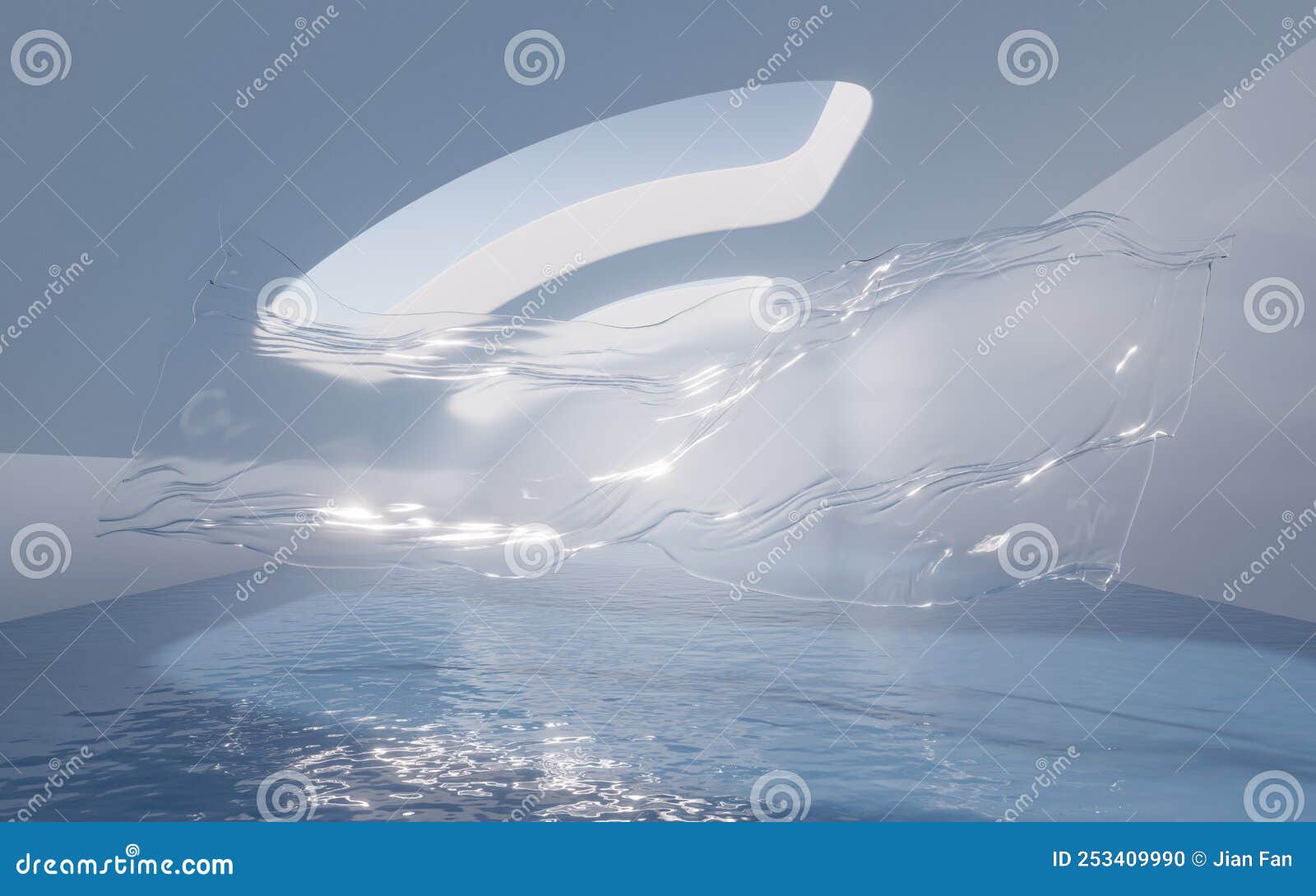 Empty Room with Water Inside, 3d Rendering Stock Illustration ...