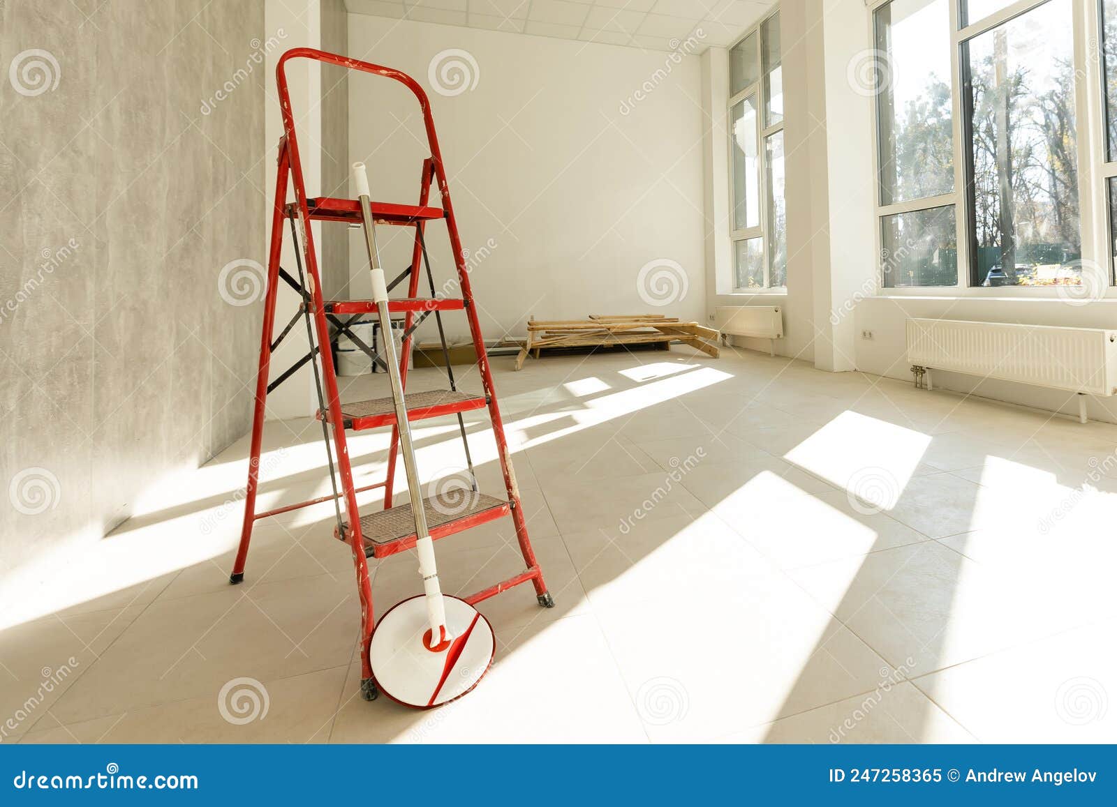 Empty Room, White Large Office Space Stock Image - Image of apartment ...
