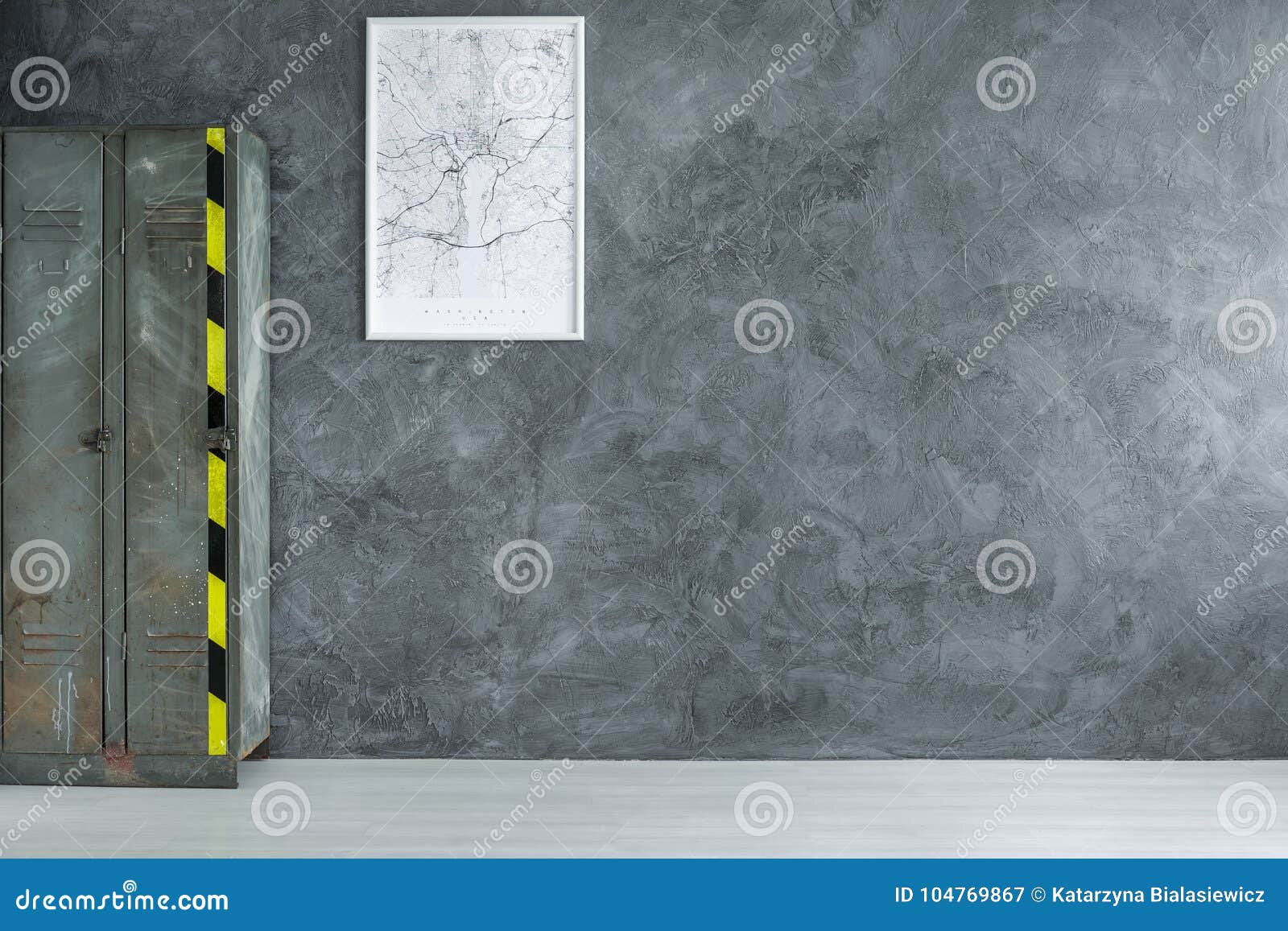Empty room with white map stock image. Image of space - 104769867