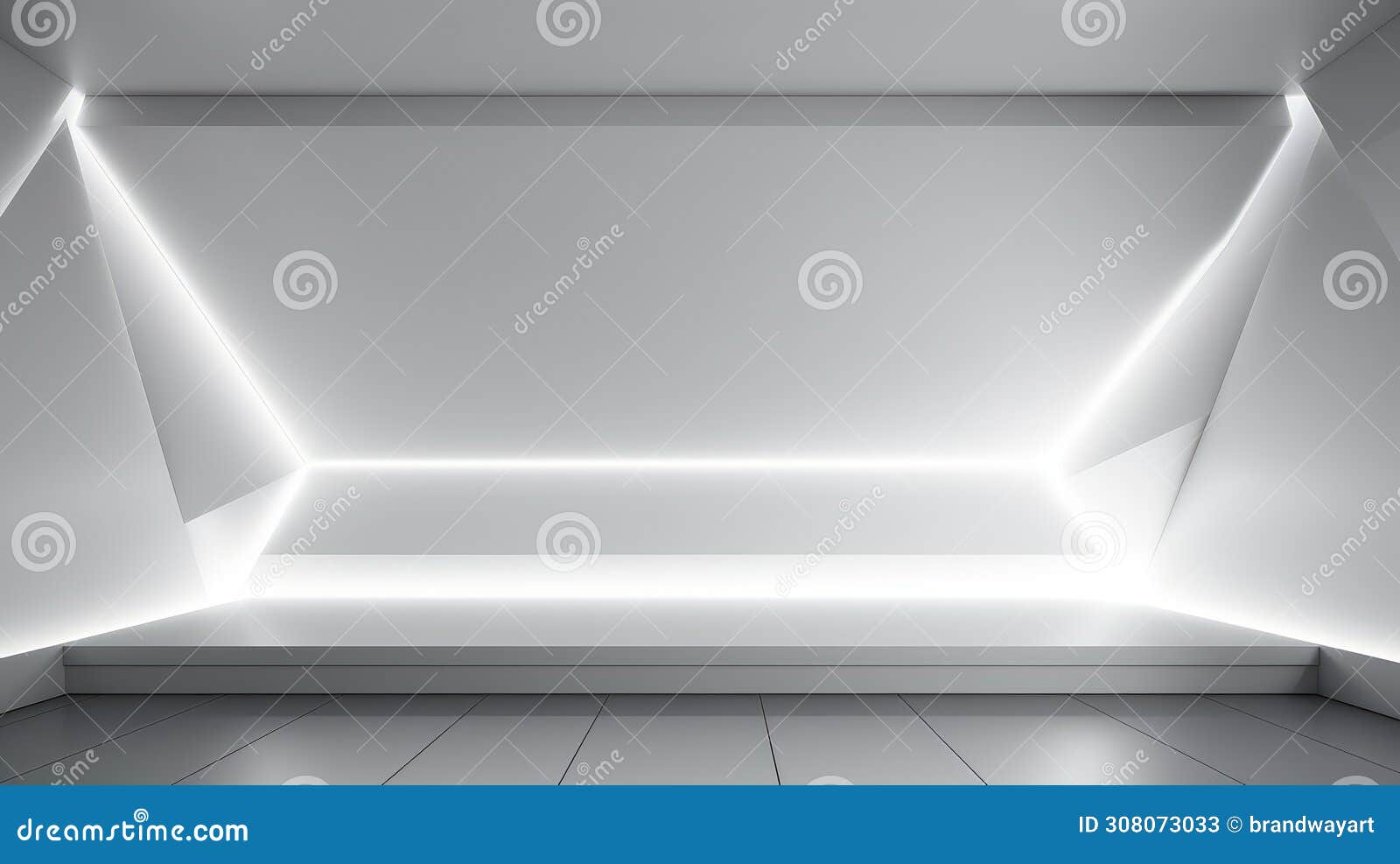 Empty Room with White Walls and Floor Stock Illustration - Illustration ...