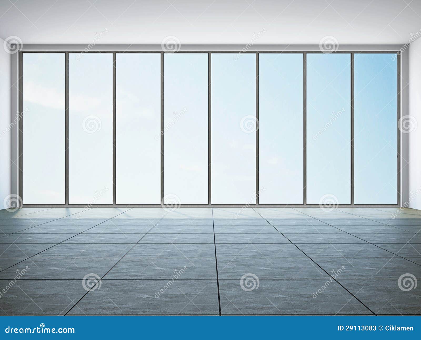 Empty room with window stock illustration. Illustration of livingroom ...