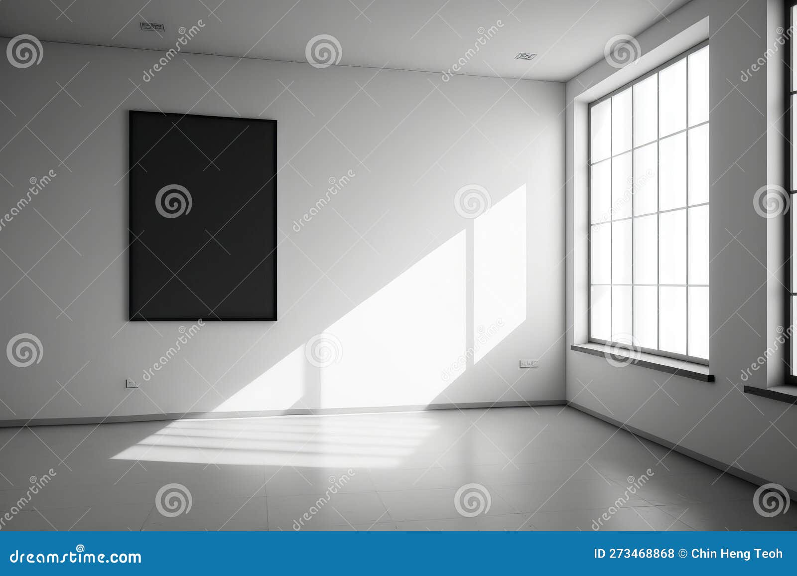 Empty Room with Window and Blank Poster. Generative AI Stock ...