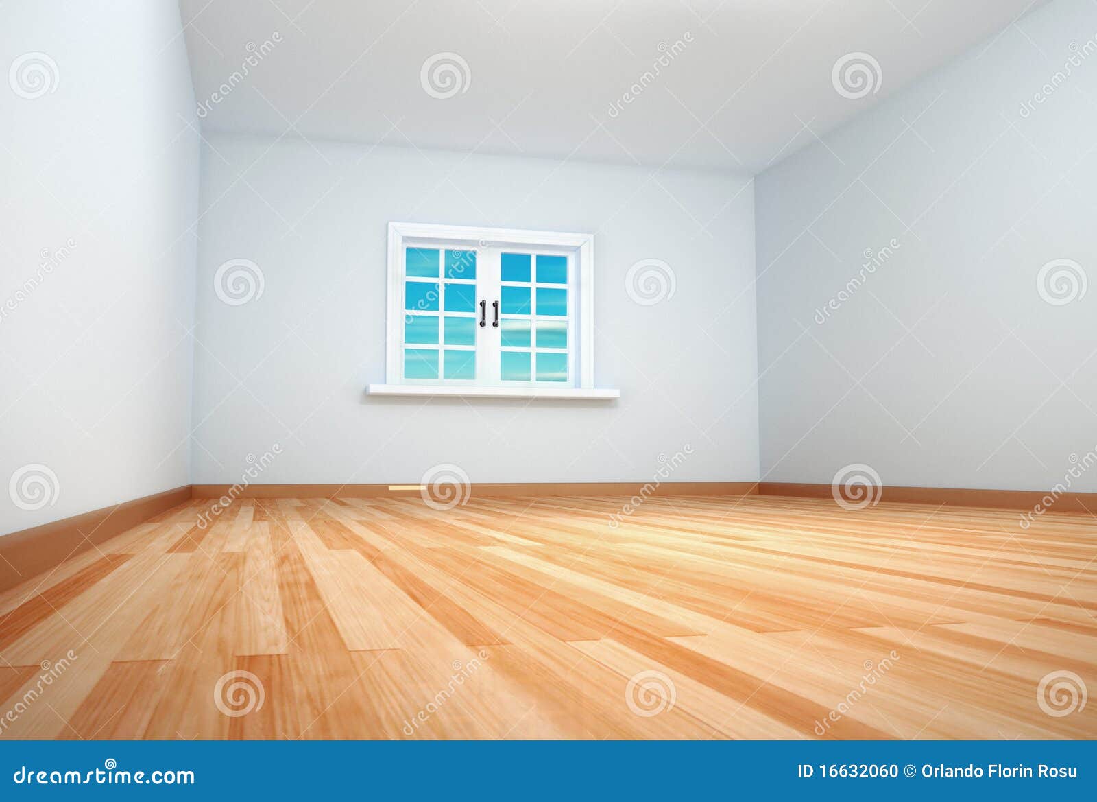 Empty Room with the Window Closed Stock Illustration - Illustration of ...