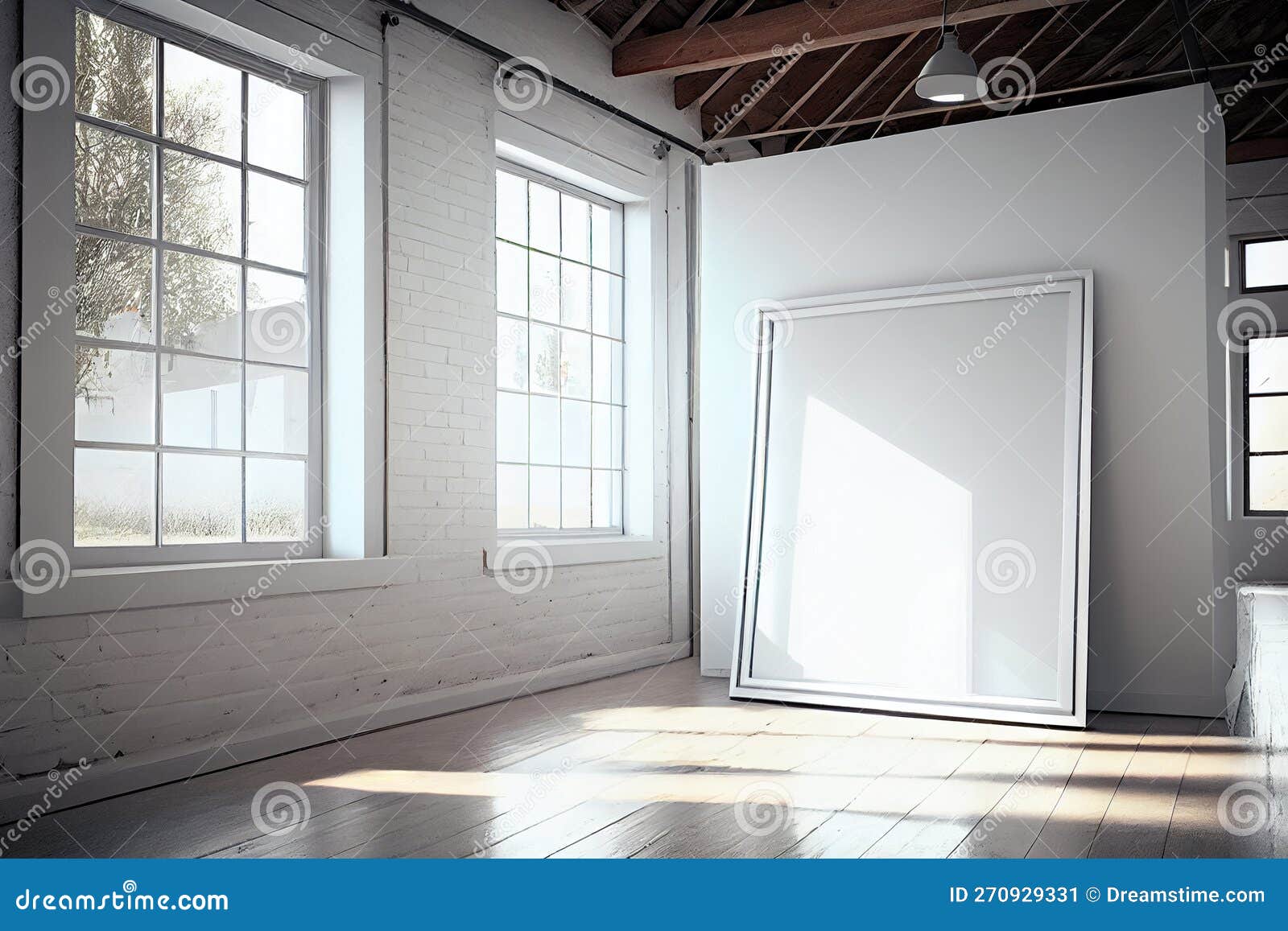 Empty Room with Window,Generative AI. Stock Illustration - Illustration ...