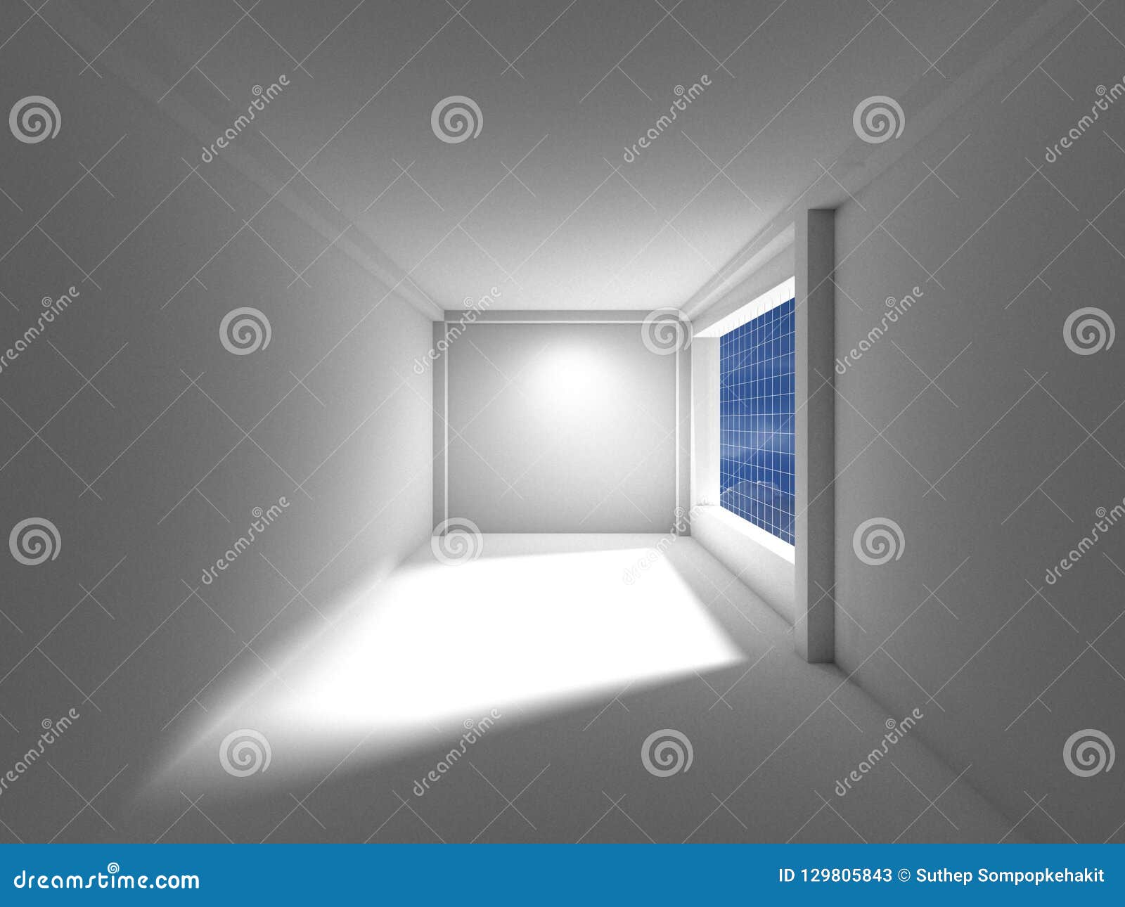 Empty Room with Window Shadow,clipping Path, 3D Rendering Stock ...