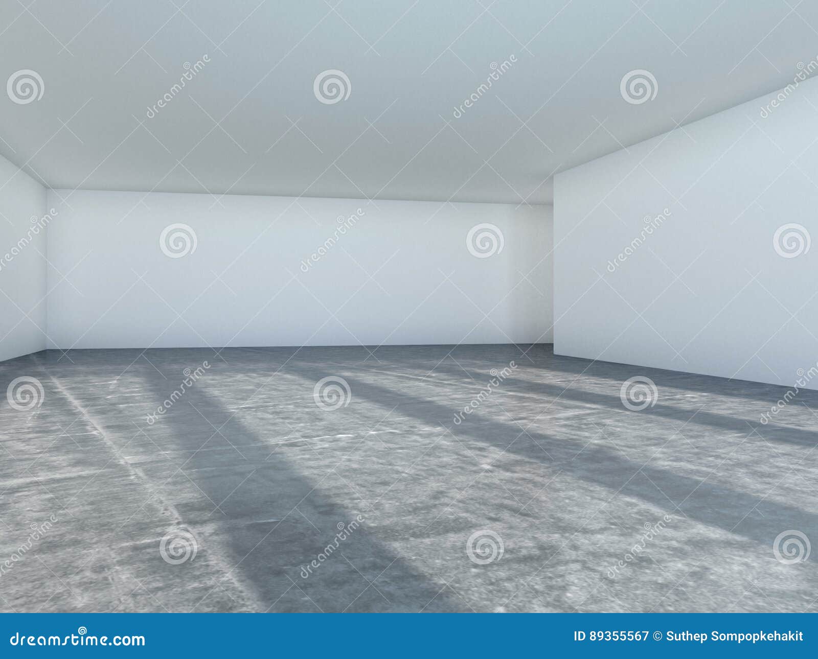 Empty Room with Window Shadow, 3D Stock Illustration - Illustration of ...