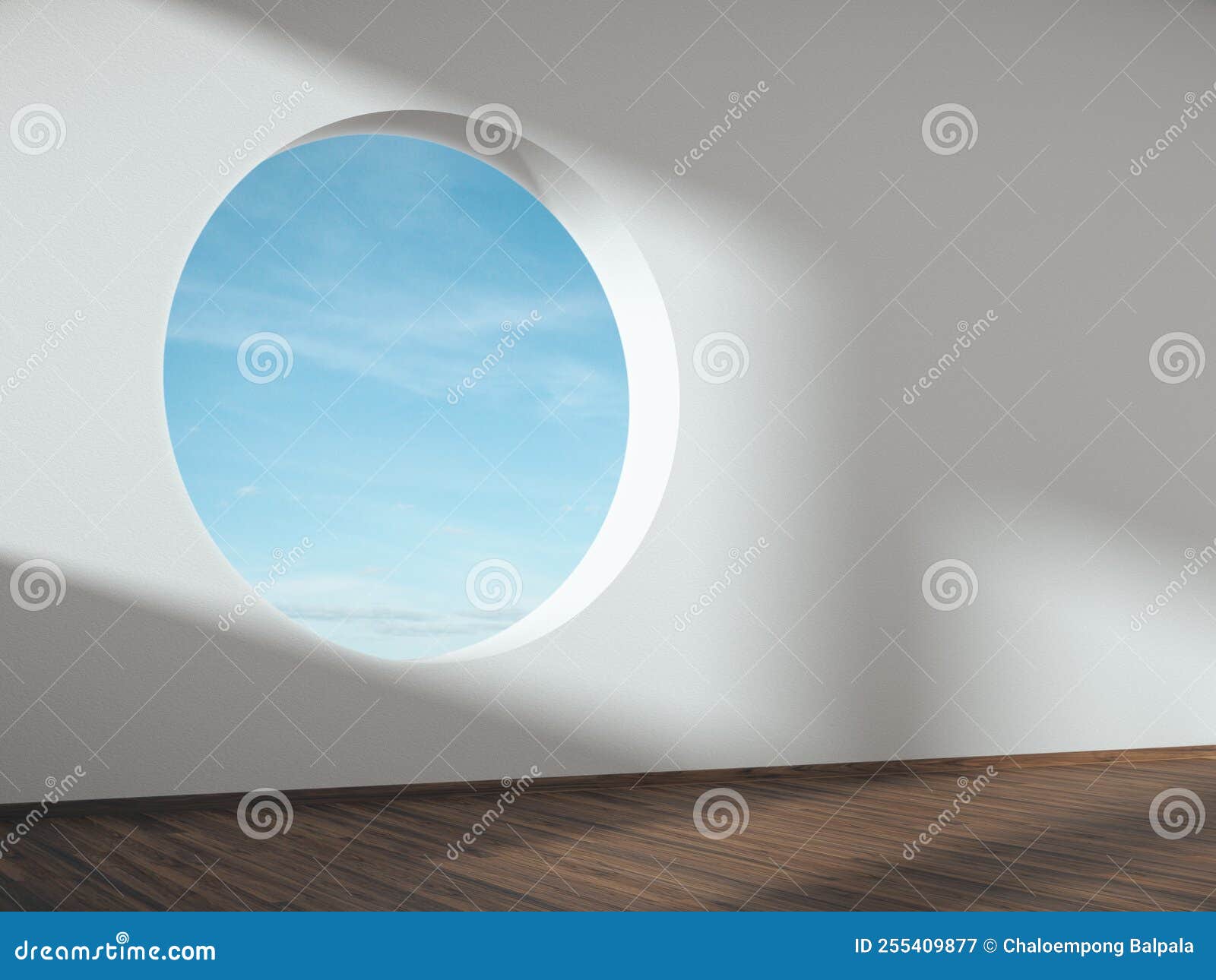 Empty Room with Window and Sky Outside. Stock Illustration ...