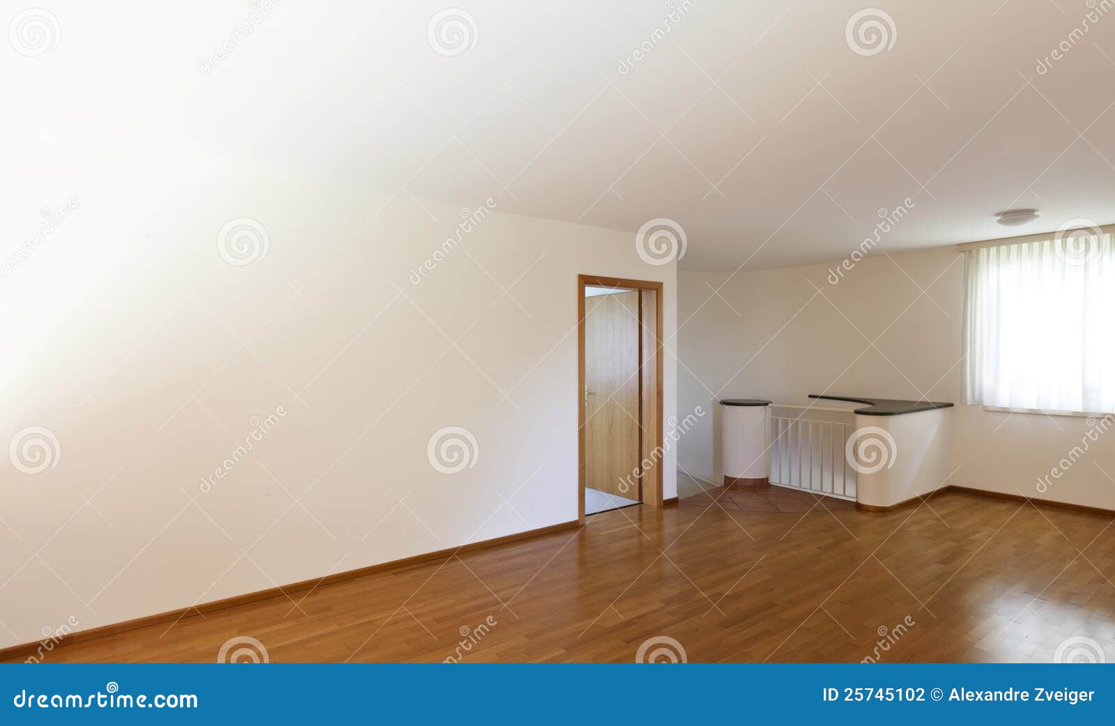 Empty Room with Wooden Floor Stock Photo - Image of interior, hardwood ...