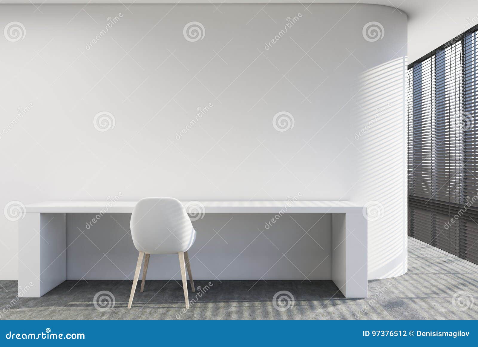 Empty Room with a Writing Table Stock Illustration - Illustration of ...