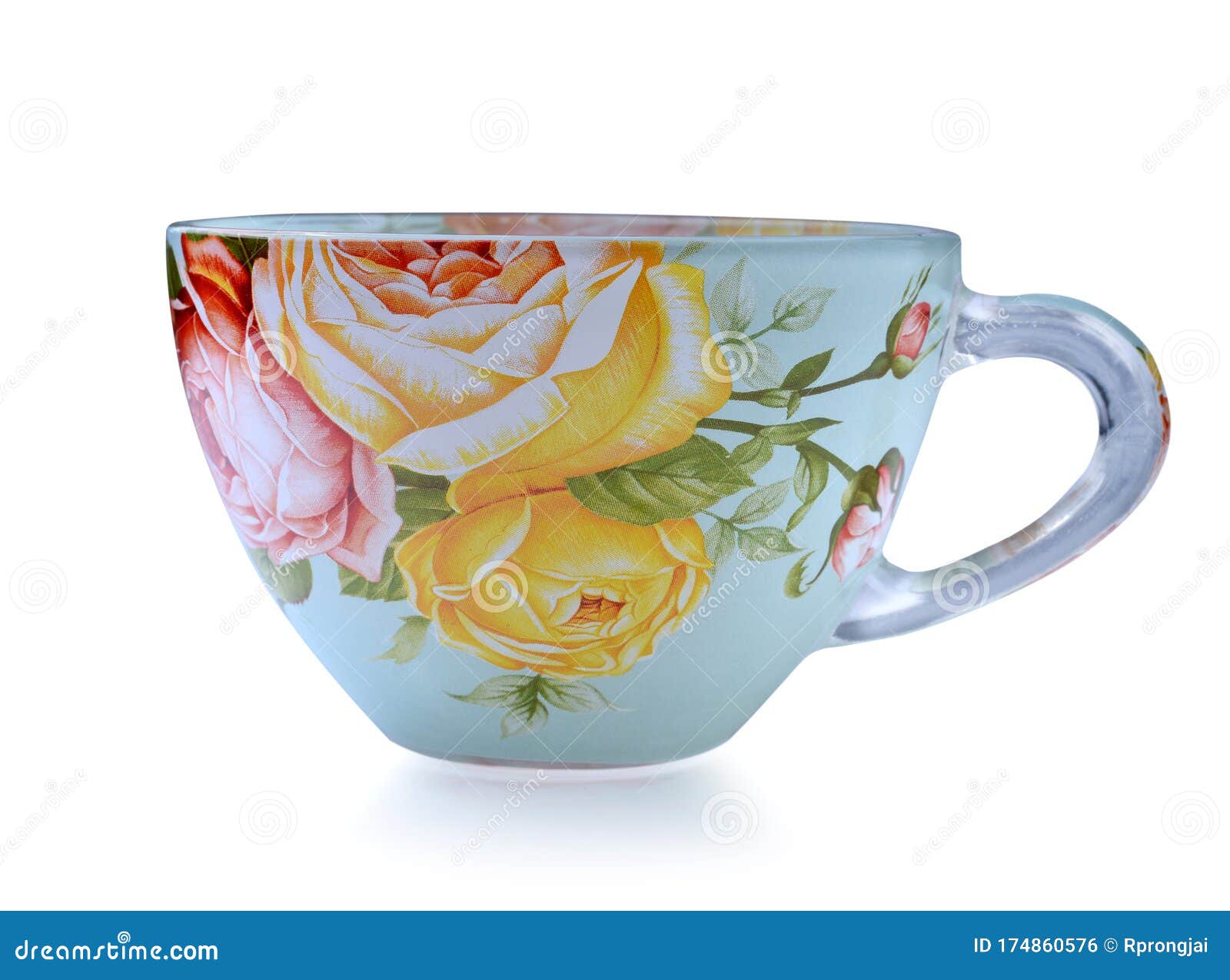 Empty rose teacup stock photo. Image of isolated, background - 174860576