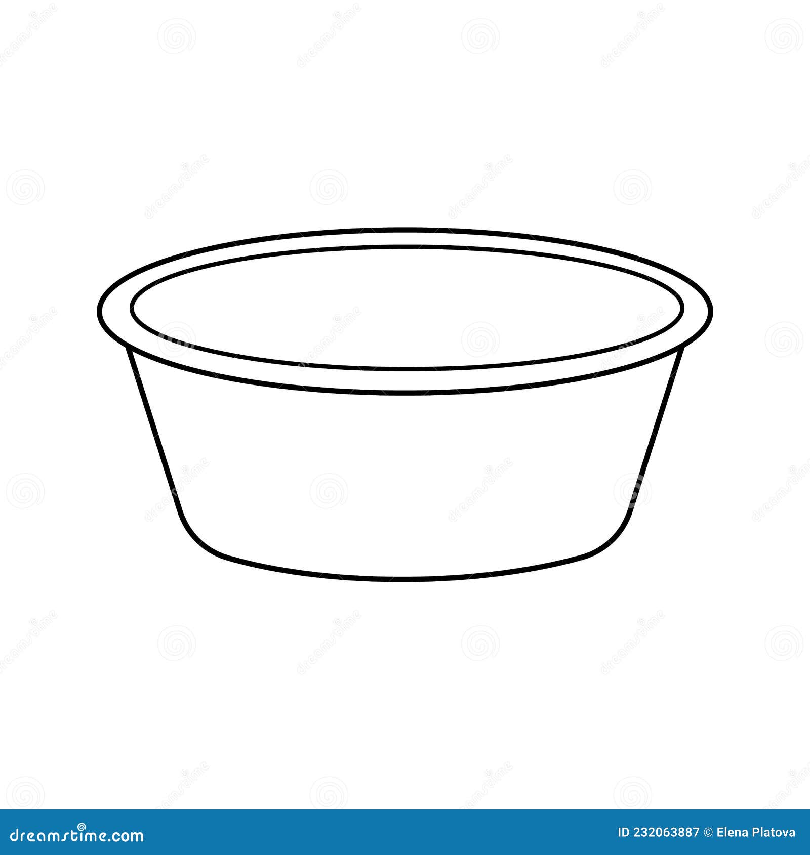 Empty Basin For Water, Hand Drawing - Isolated Vector Drawing ...