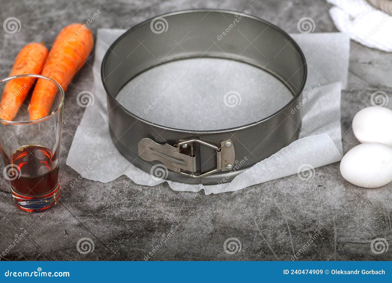 An Empty Round Cake Pan Lies on the Table Stock Image - Image of form ...