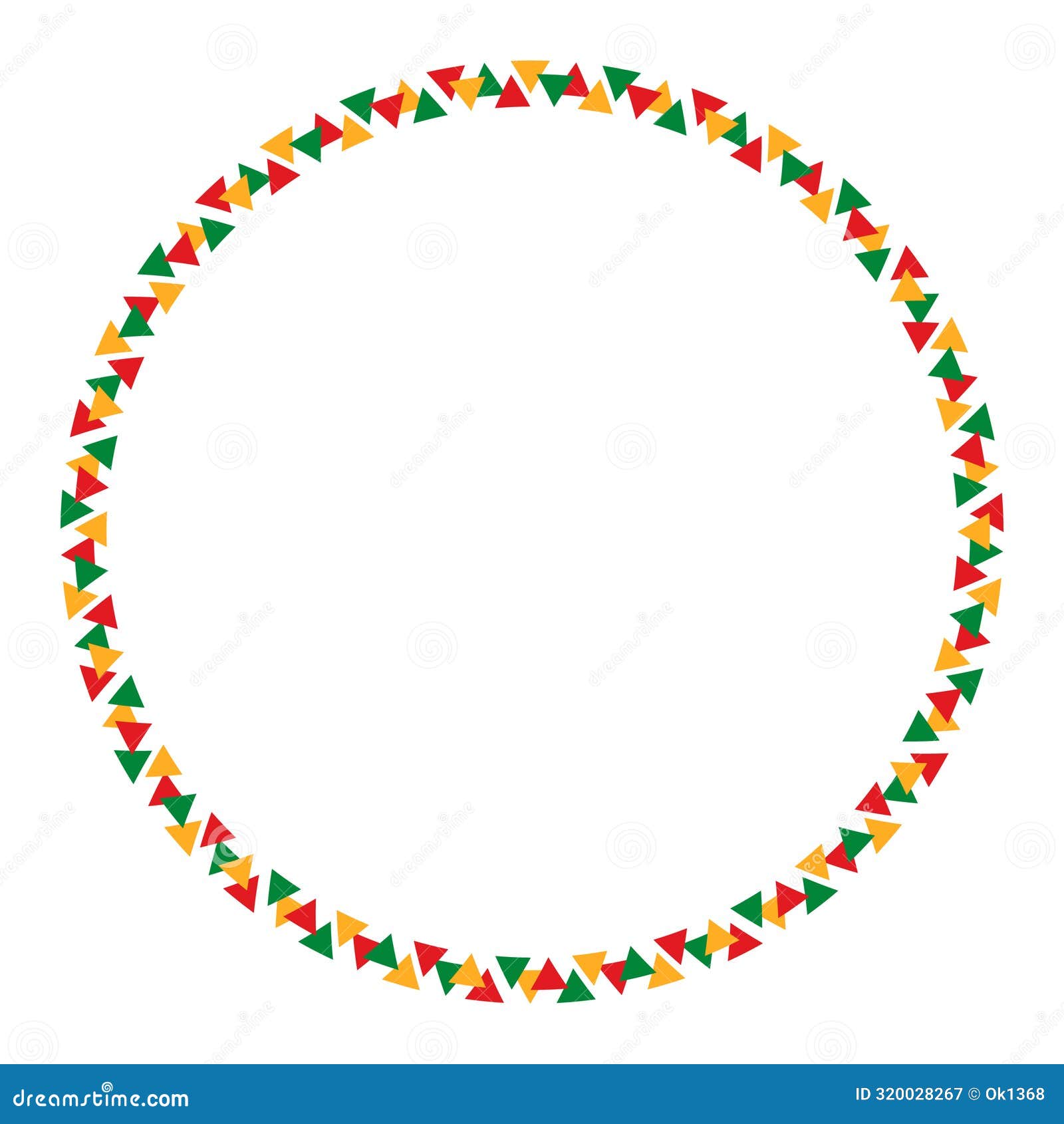 Empty Round Juneteenth Frame with Colored Triangles, Isolated on ...