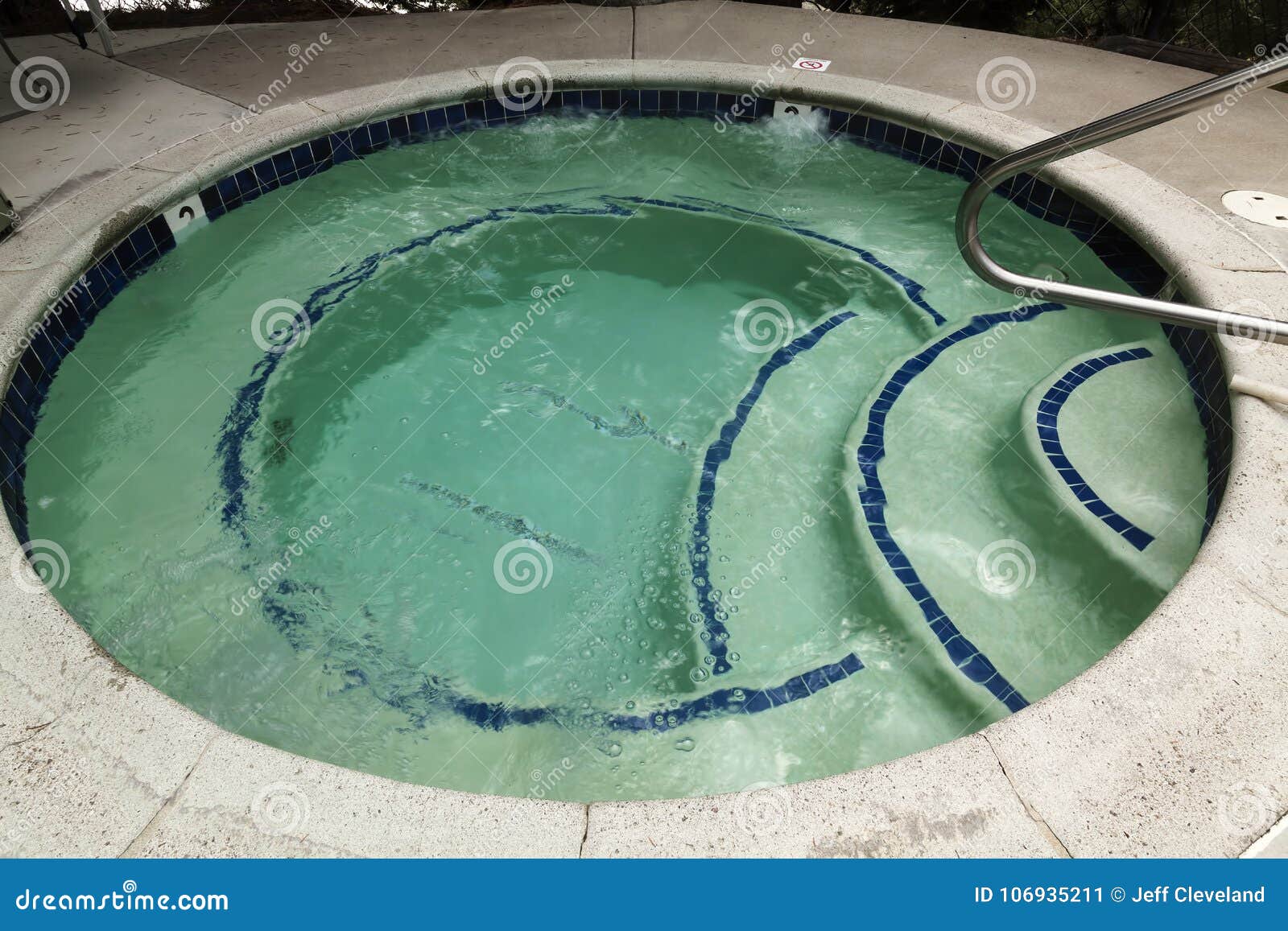 Empty Circular Spa Pool with Bubbles Outdoors Stock Image - Image of ...