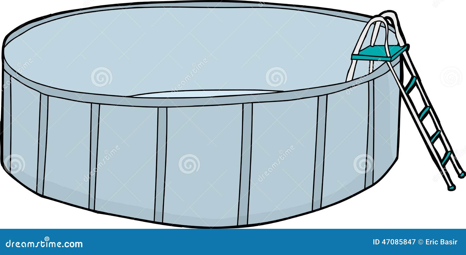 Empty Round Swimming Pool stock vector. Illustration of cartoon - 47085847