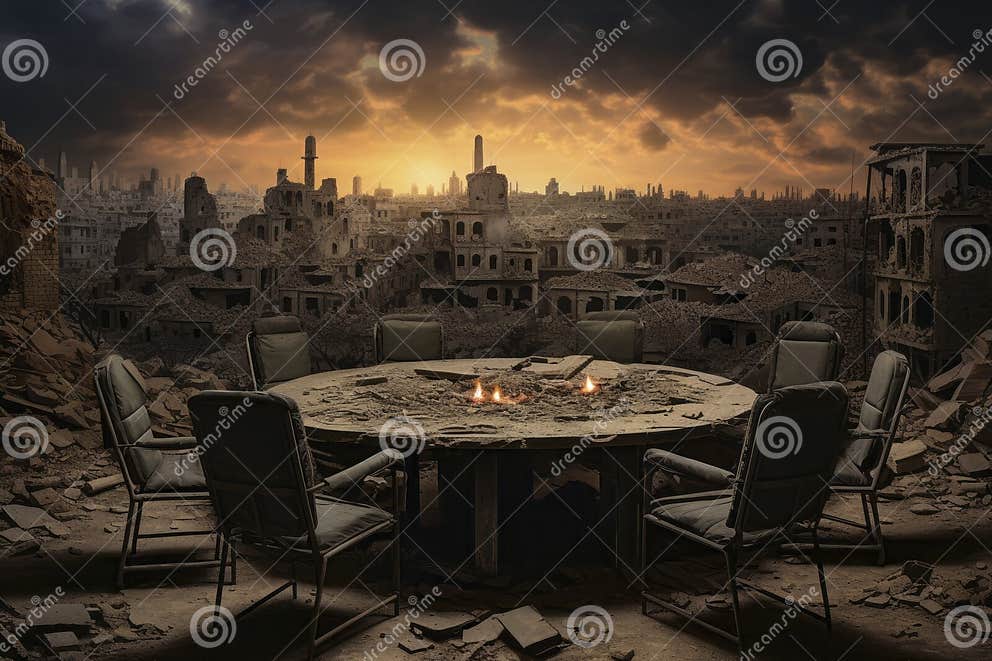 Empty Round Table: Symbol of Apocalypse and Destruction of World S ...