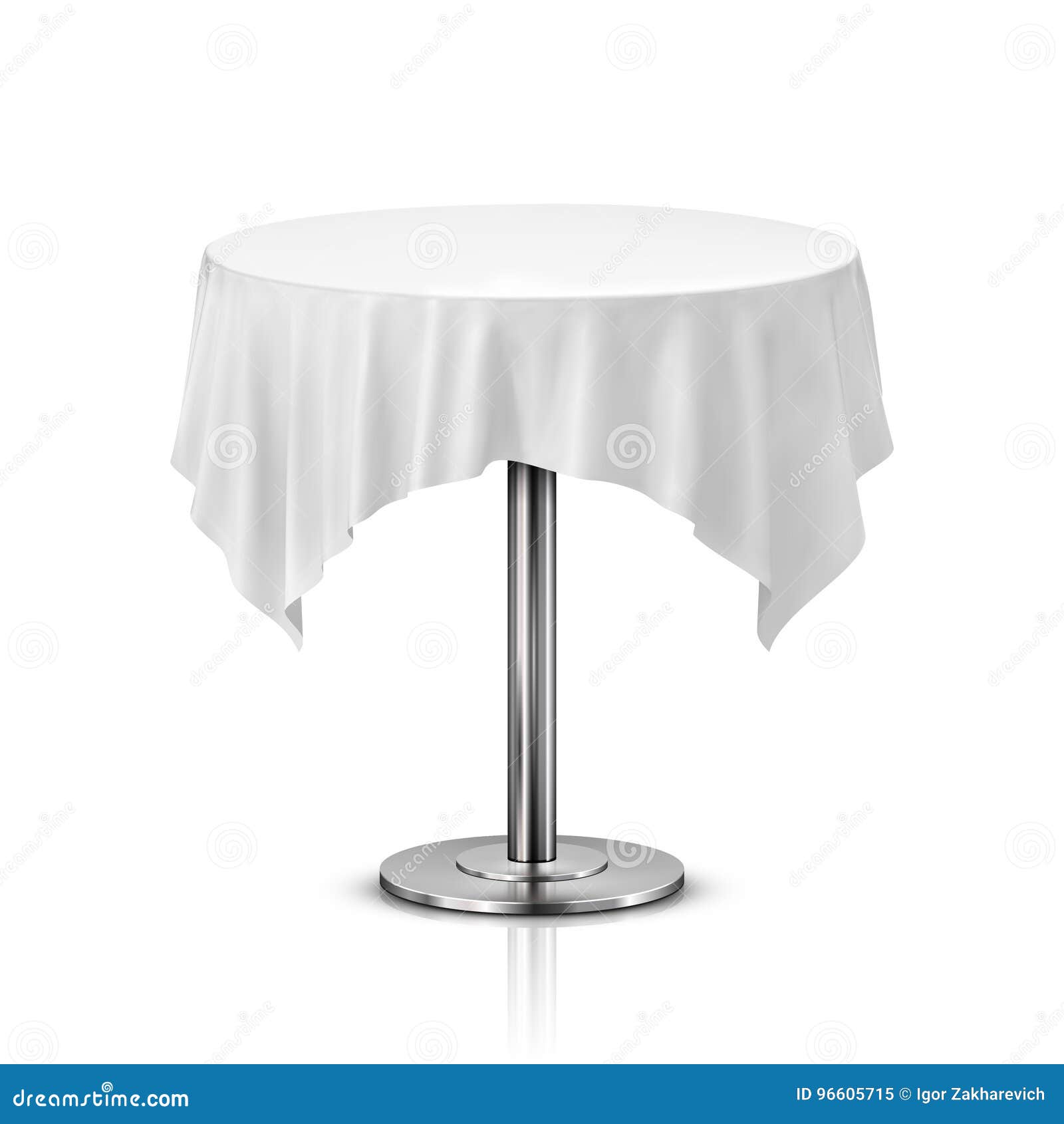 Empty Round Table with Tablecloth Stock Vector - Illustration of ...
