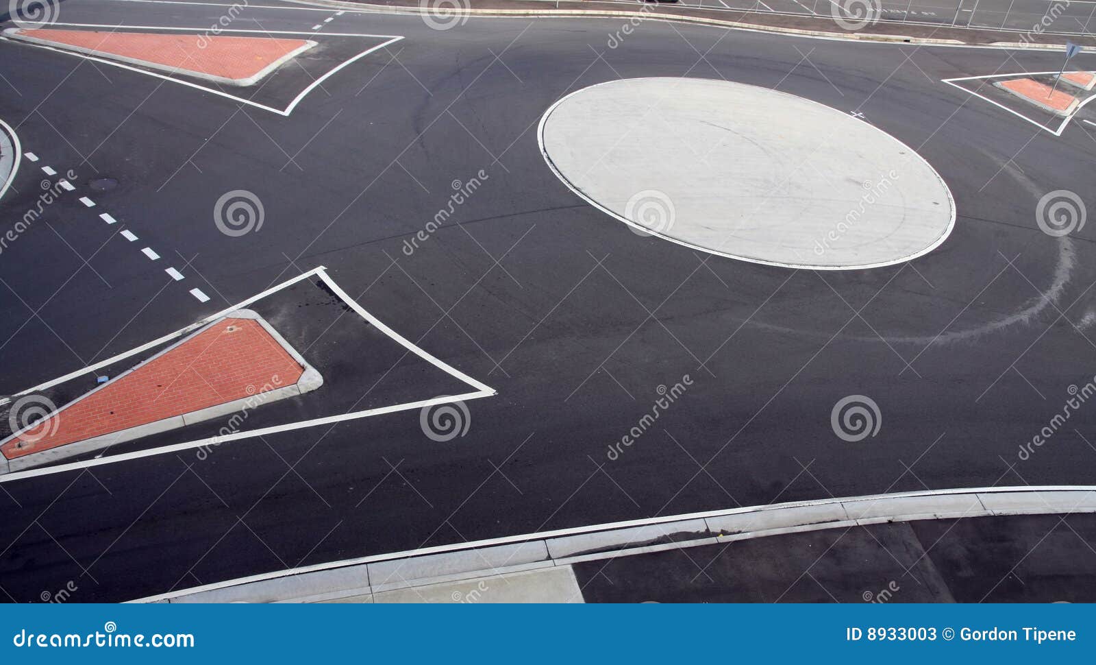 An Empty Roundabout Intersection. Stock Image - Image of travel ...