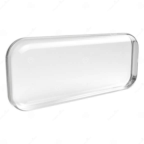 Empty Rounded Glass Button Showing Copy Space for Text or Message on ...