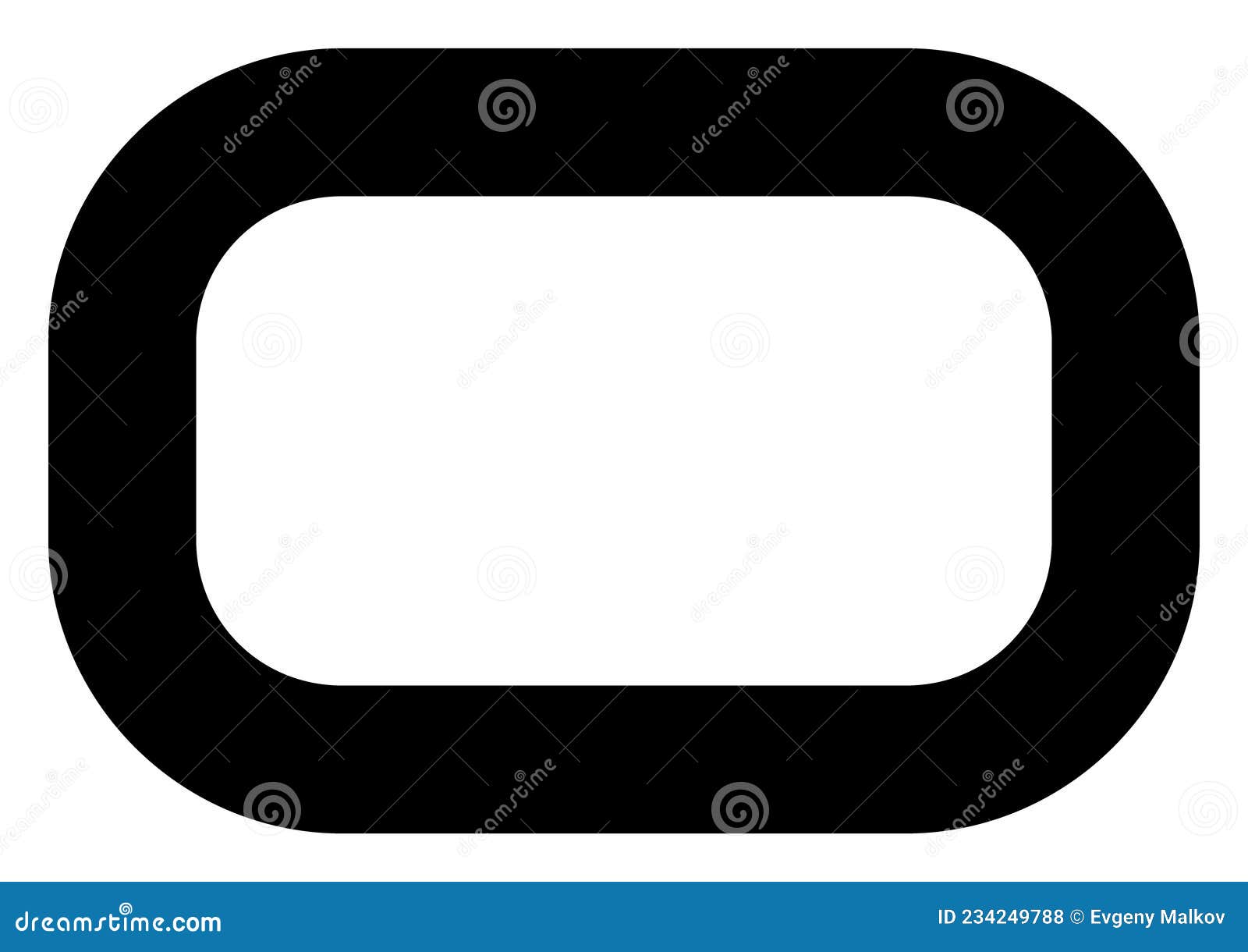 Raster Empty Rounded Rectangle Icon Illustration Stock Illustration ...