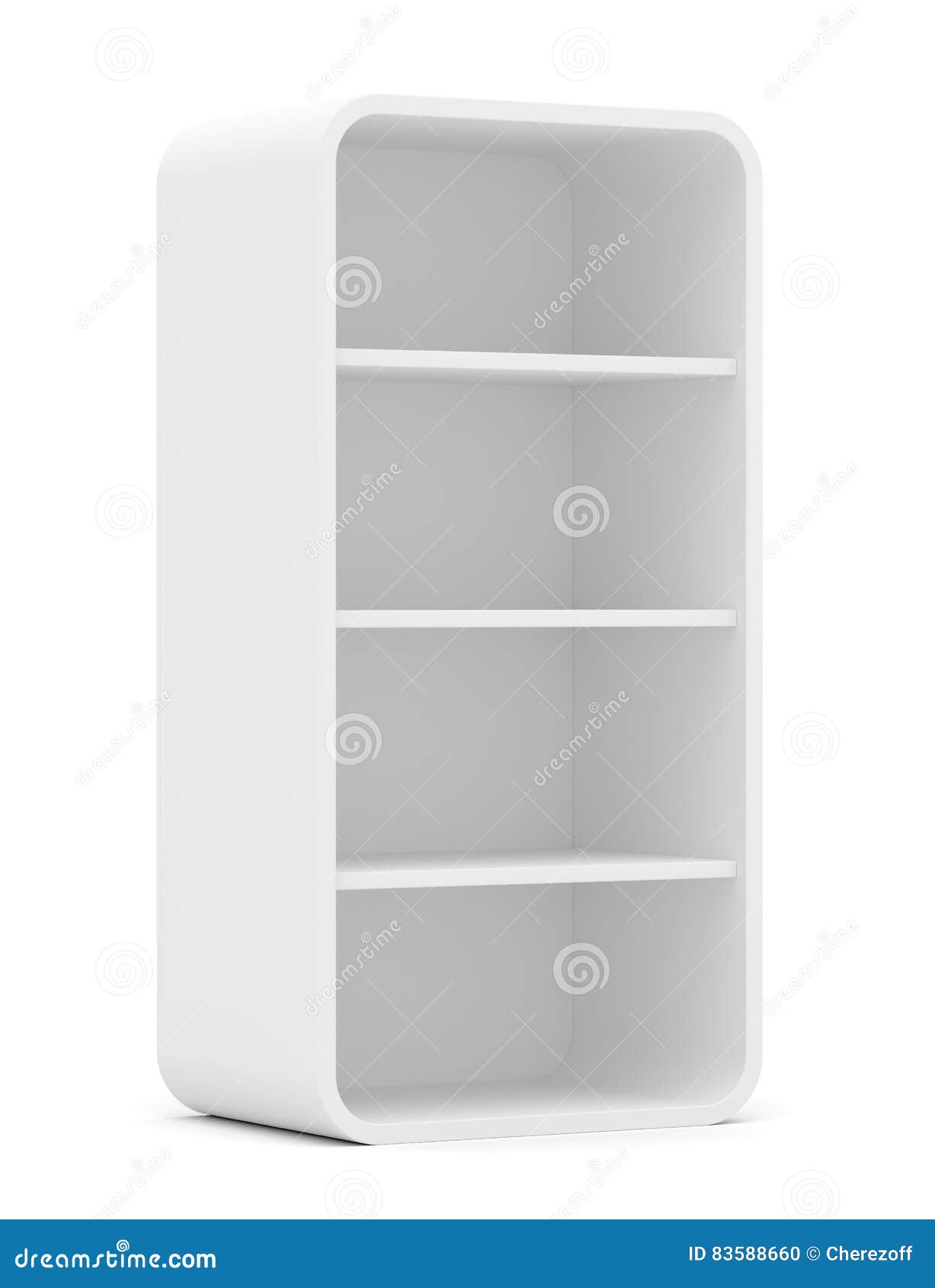 Empty Rounded Retail Shelves. Front View Stock Illustration ...