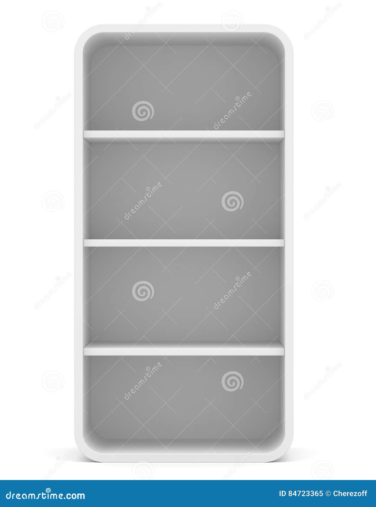 Empty Rounded Retail Shelves. Front View Stock Illustration ...