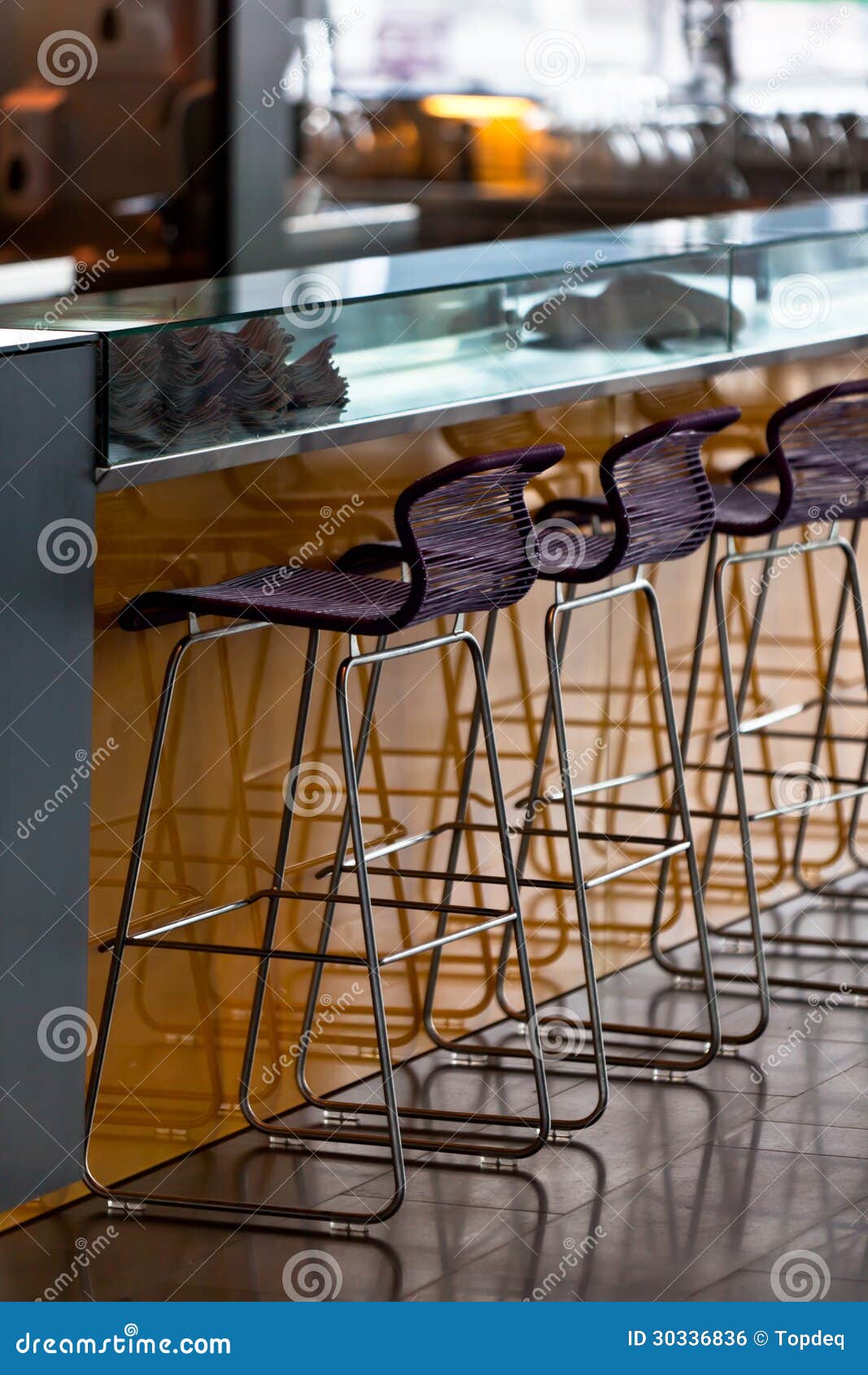Empty Row of Stools at a Bar Stock Photo - Image of chair, floor: 30336836