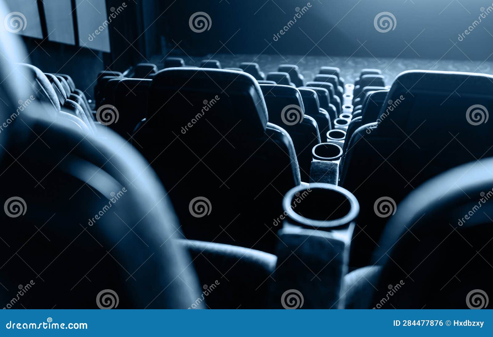 Empty Rows of Seats in a Cinema Stock Photo - Image of dark, aisle ...