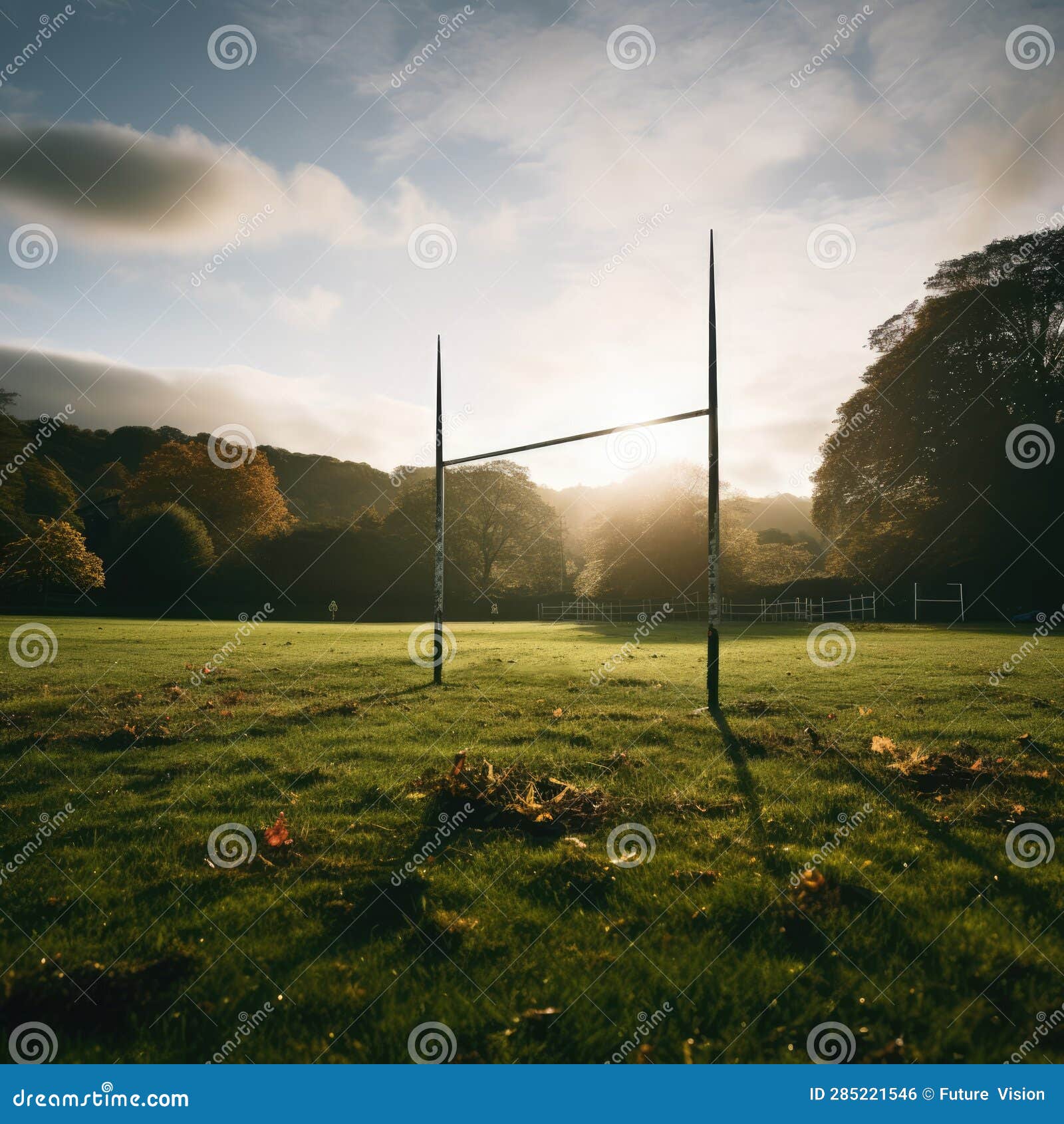 Empty Rugby Field with Goal, Created Using Generative Ai Technology ...