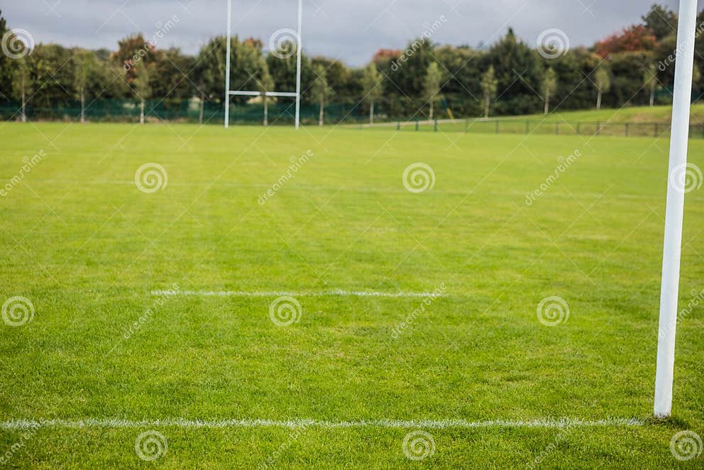 Empty rugby pitch stock photo. Image of event, outdoors - 59778564
