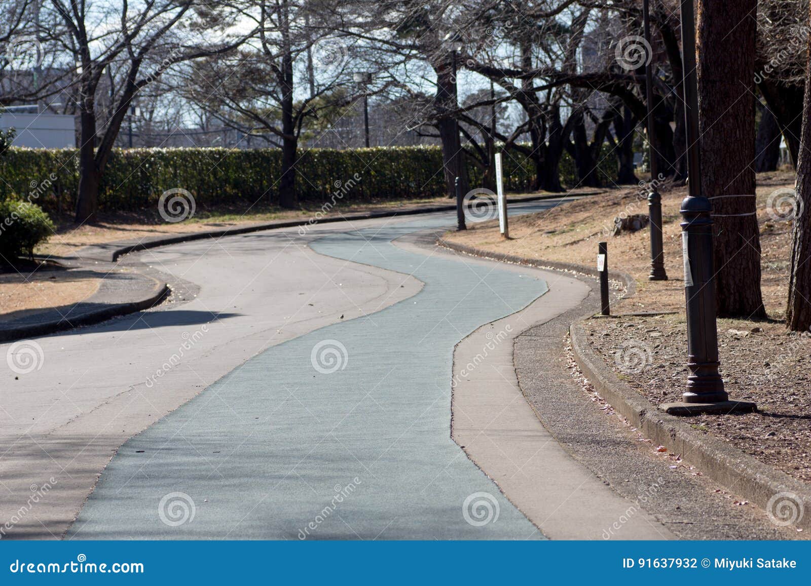 Empty Running Path in a Park Stock Photo - Image of jogging, asphalt ...