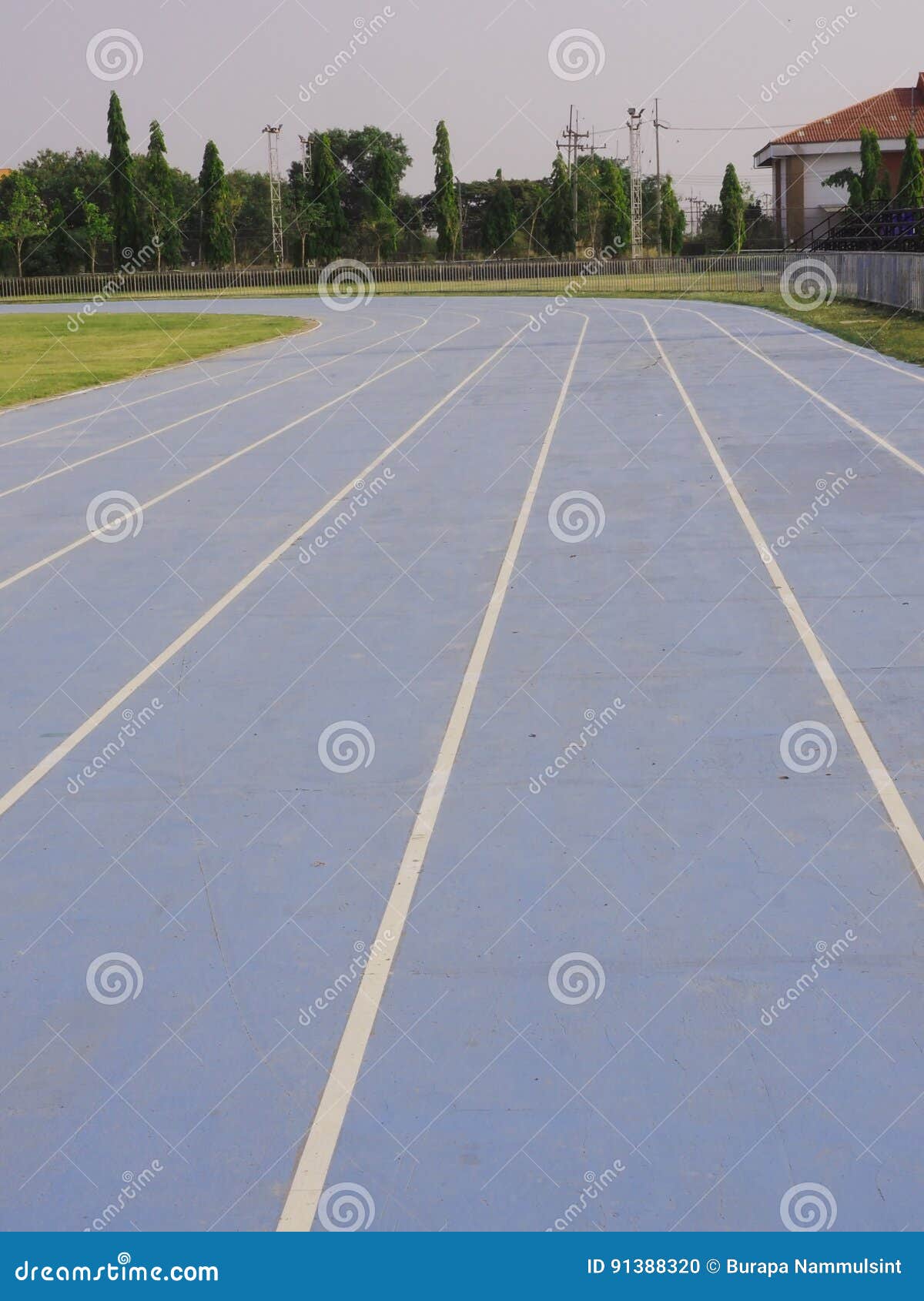 Empty running track stock photo. Image of line, pattern - 91388320