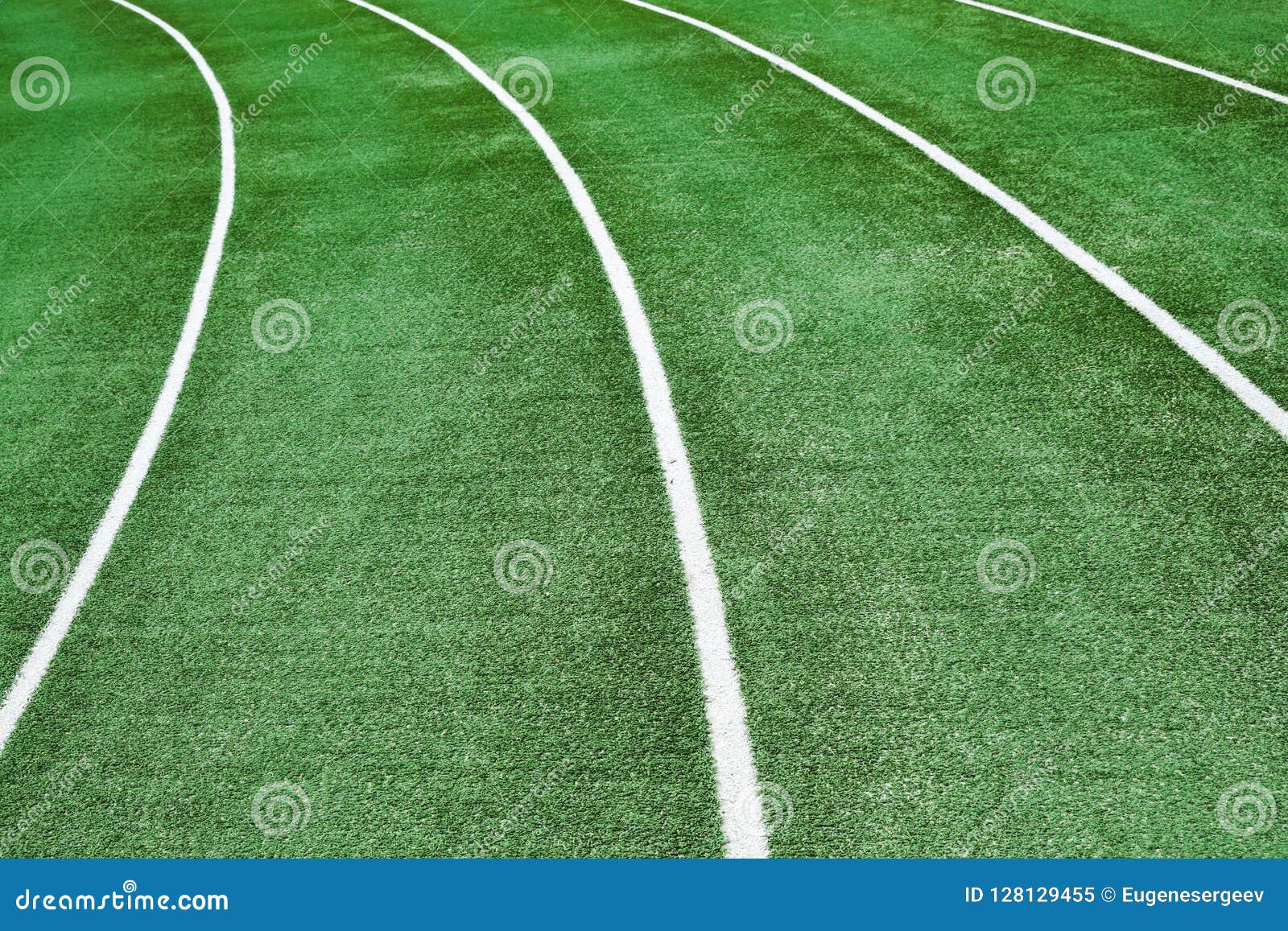 Empty Running Track with an Artificial Turf Stock Image - Image of ...