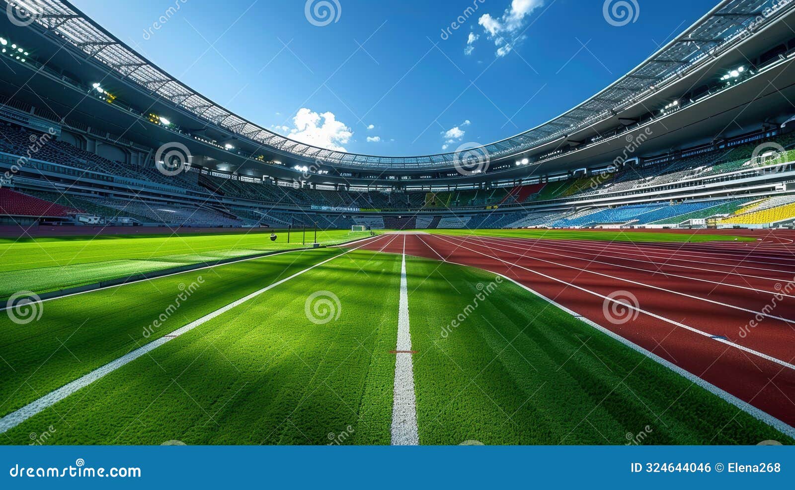 Empty Running Track Inside a Football Stadium is Usually a Circular ...