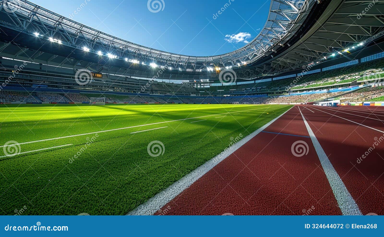 Empty Running Track Inside a Football Stadium is Usually a Circular ...