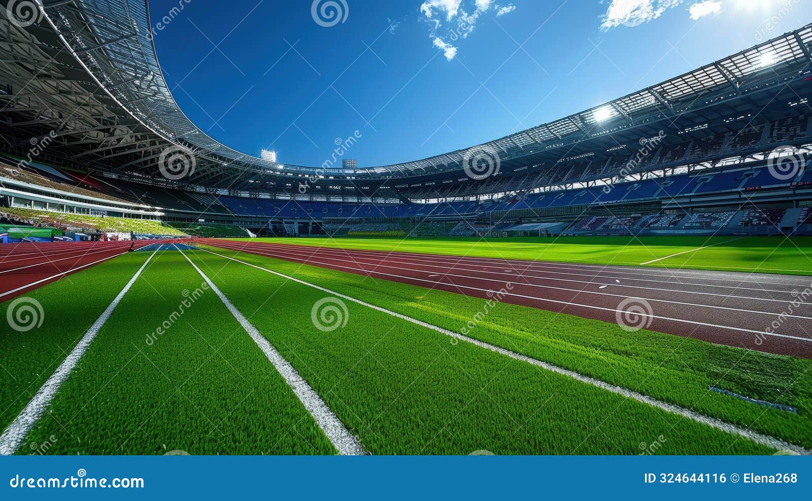 Empty Running Track Inside a Football Stadium is Usually a Circular ...