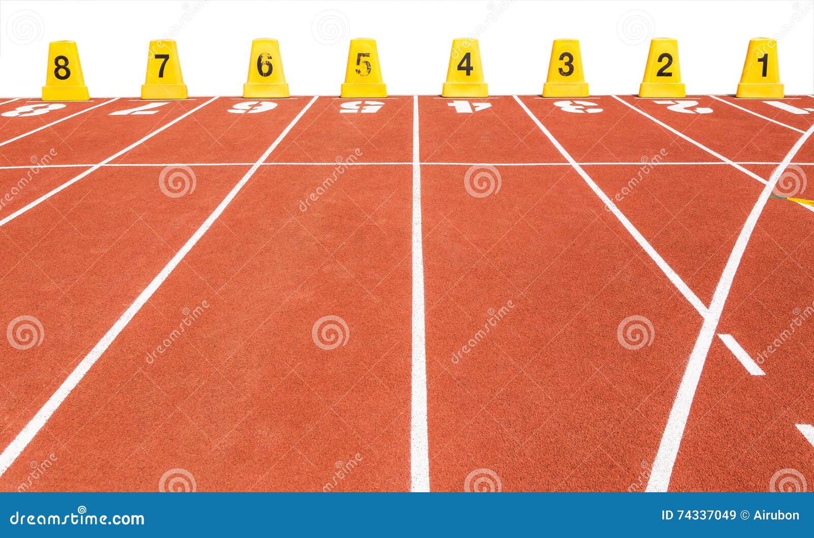 Empty Running Track Texture With Lane Numbers Stock Photography ...