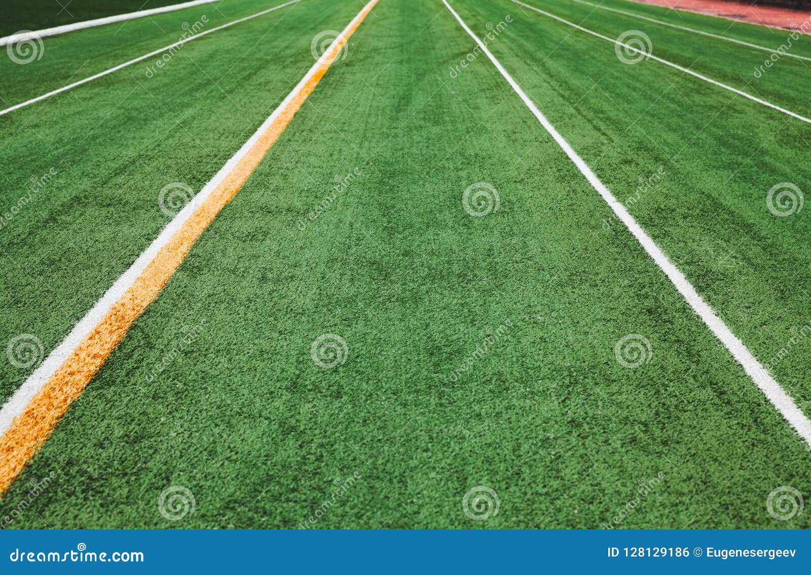 Empty Green Running Track Perspective Stock Photo - Image of pattern ...