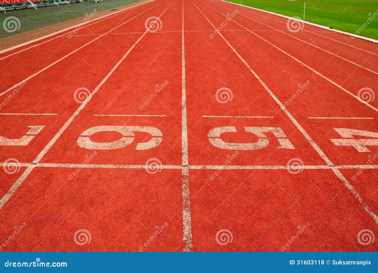 Empty running track stock photo. Image of color, outdoor - 31603118