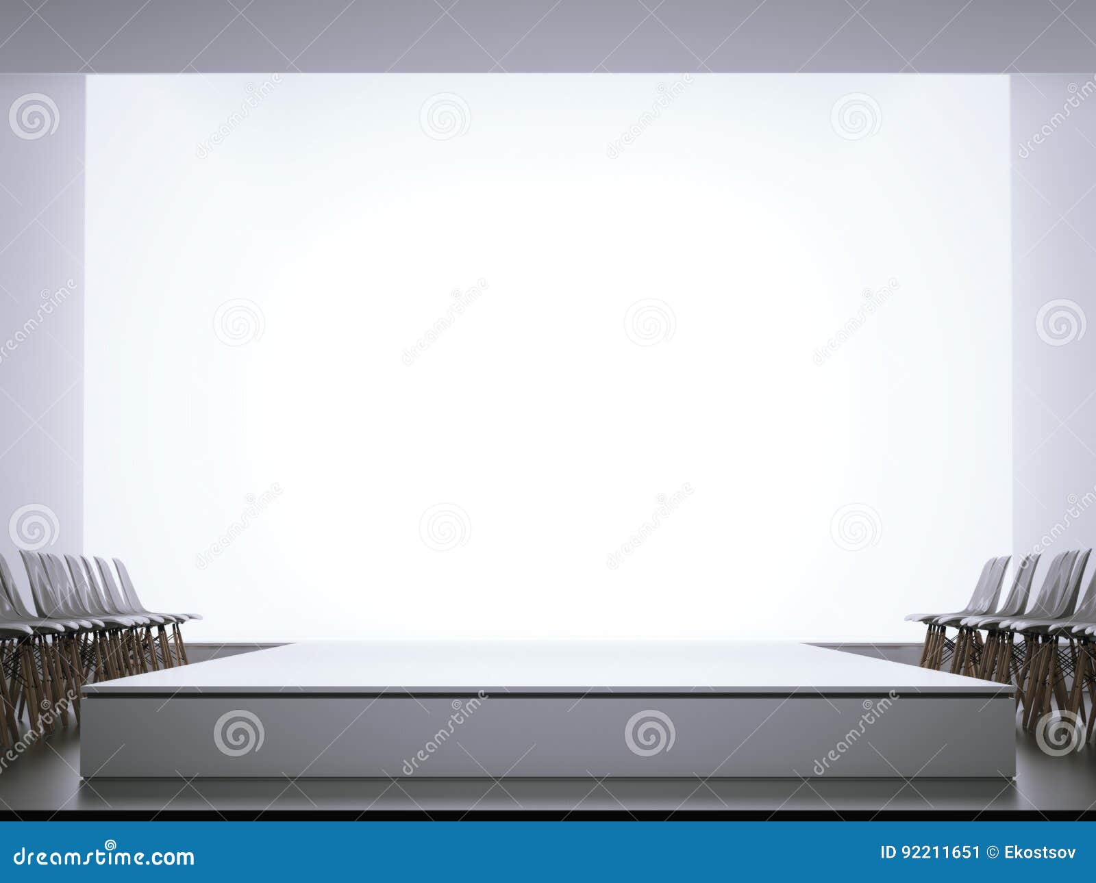 Empty Runway and Chairs. 3d Rendering Stock Image - Image of path ...