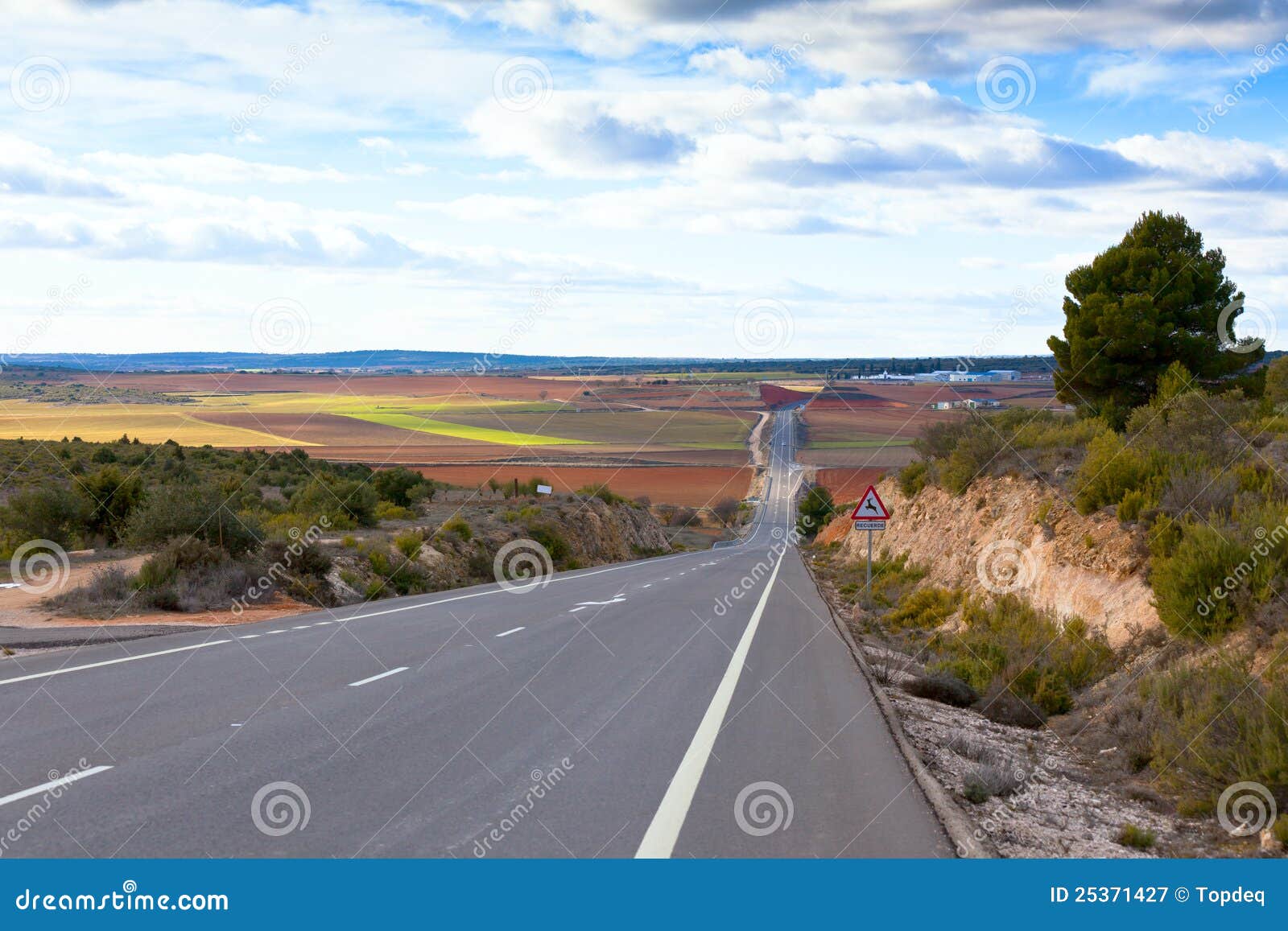 Empty Rural Road in Central Spain Stock Image - Image of nature ...