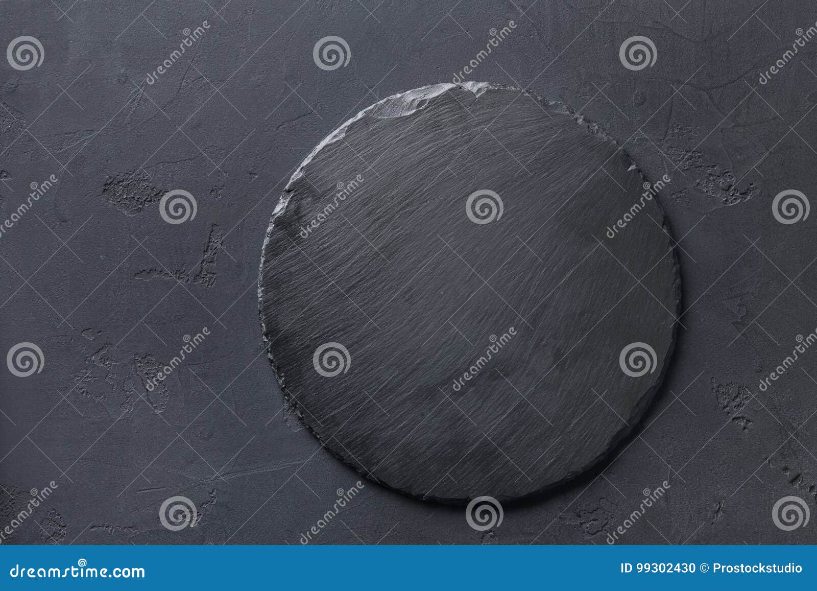 Empty Rustic Black Slate Stone Plate on Dark Background Stock Photo ...