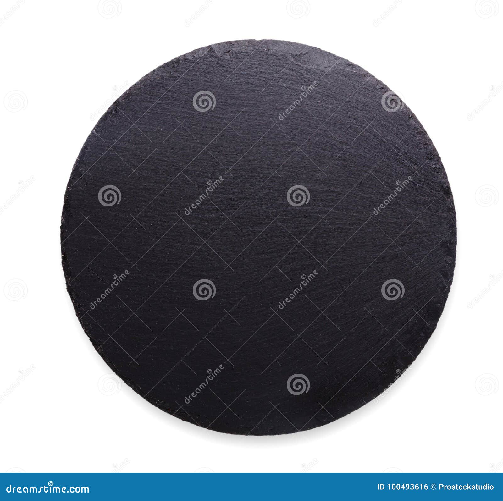Empty Rustic Black Slate Stone Plate Isolated on White Background Stock ...