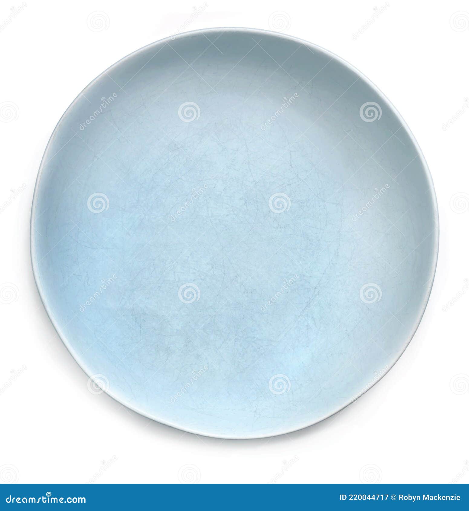 Empty Rustic Blue Plate Top View Isolated Stock Illustration ...