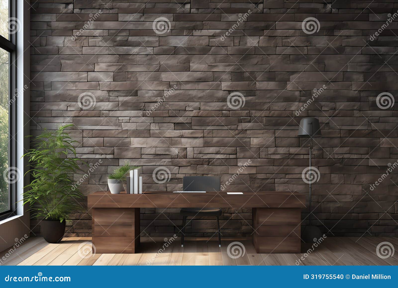 Empty Rustic Wood Table In A Comfortable Kitchen, Blurred Background ...