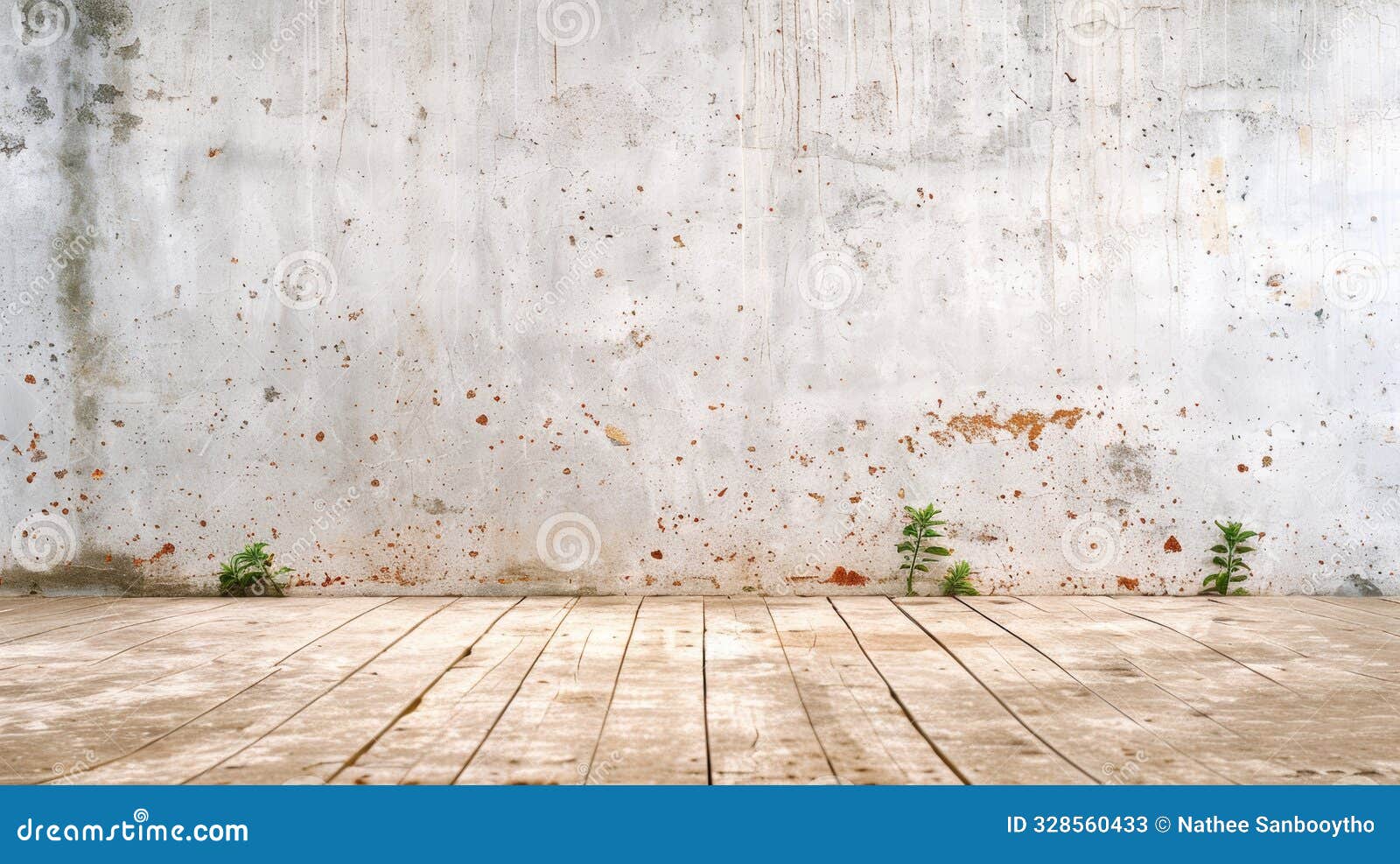 Empty Rustic Room with Concrete Wall Stock Illustration - Illustration ...