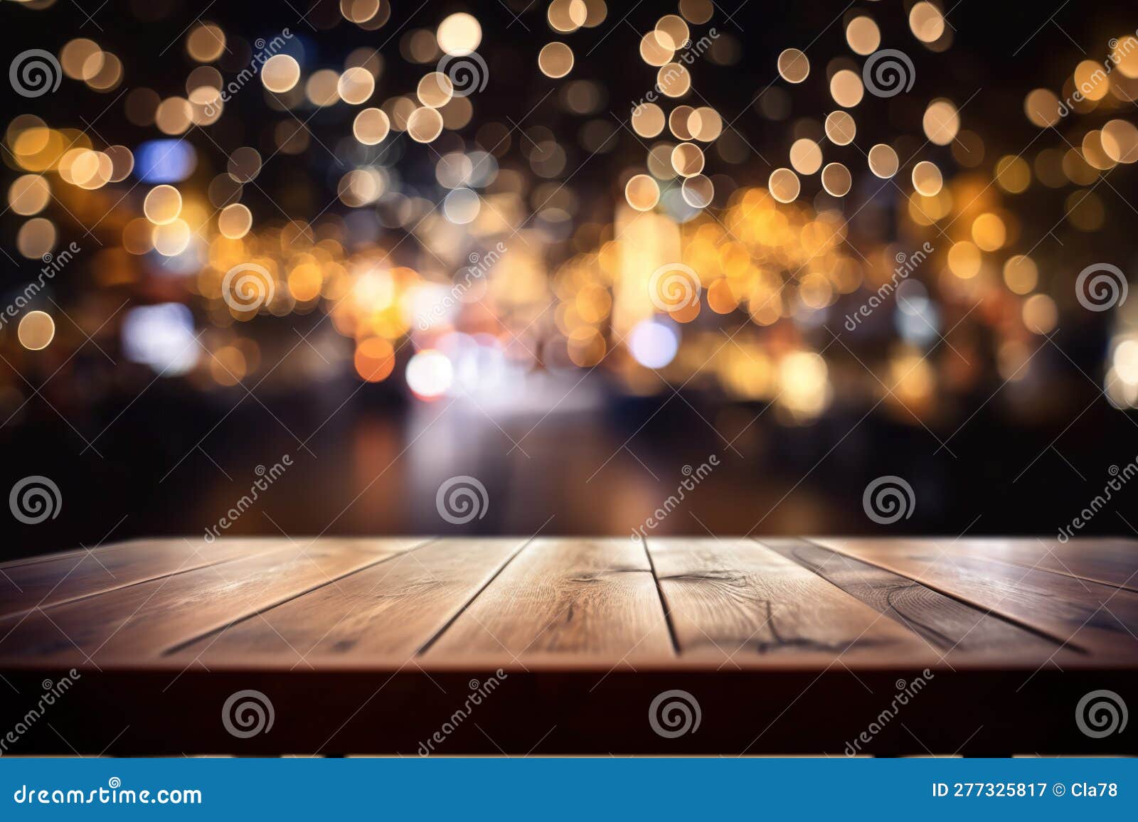 Empty Rustic Wood Table with Blurred Background, Ai Generative ...